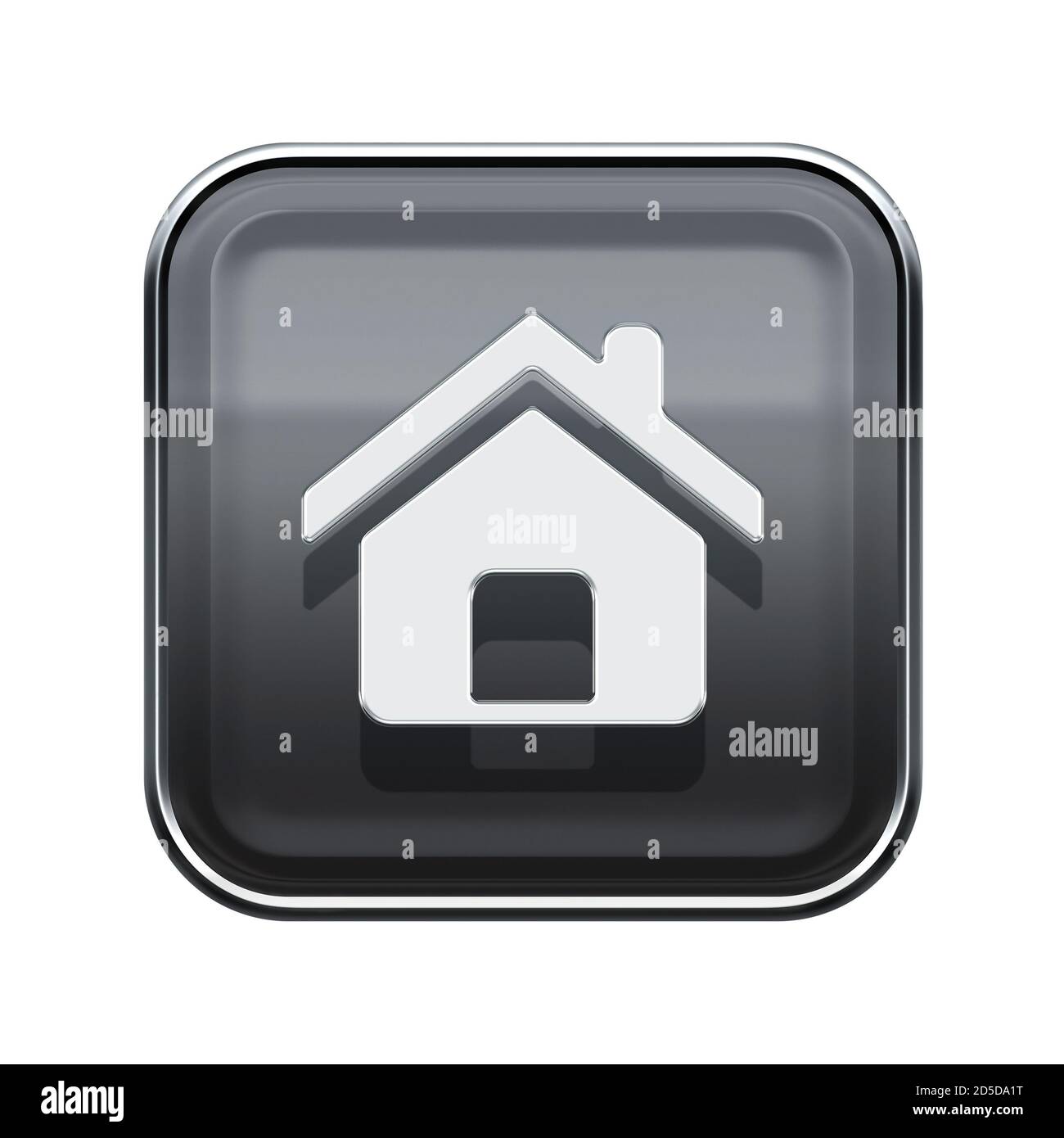 House icon glossy grey, isolated on white background Stock Photo - Alamy