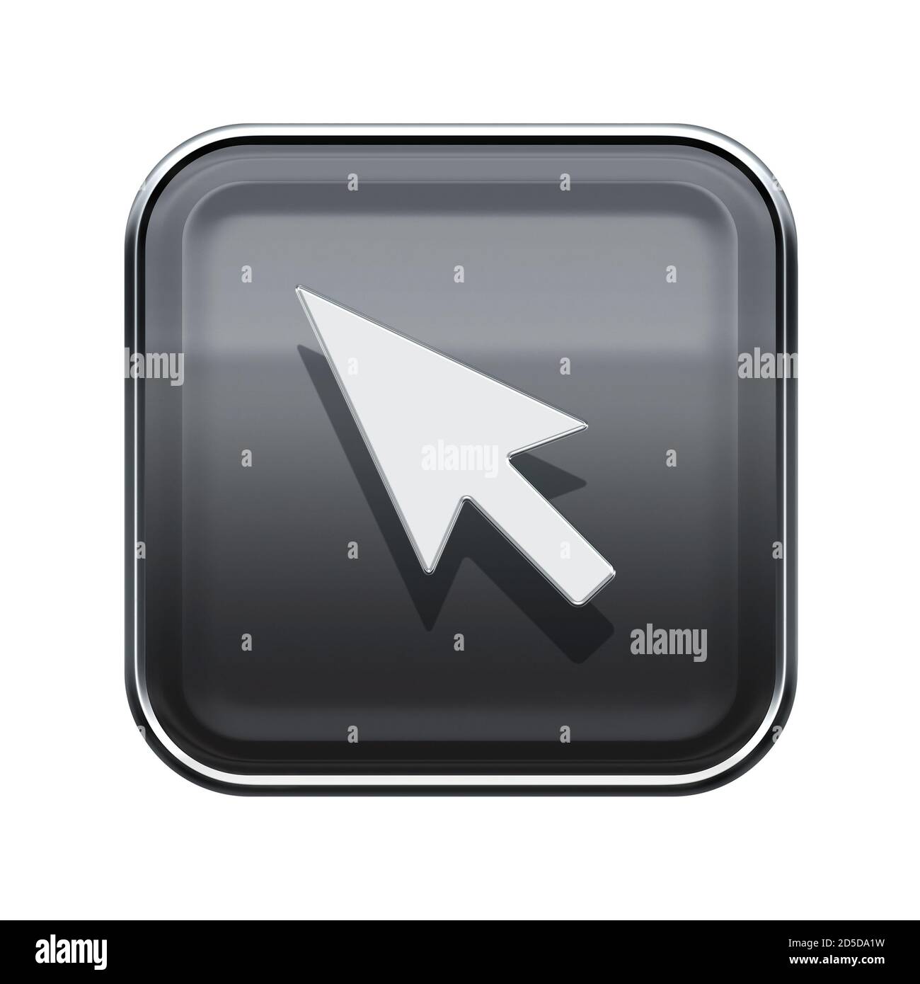 Cursor icon glossy grey, isolated on white background Stock Photo - Alamy