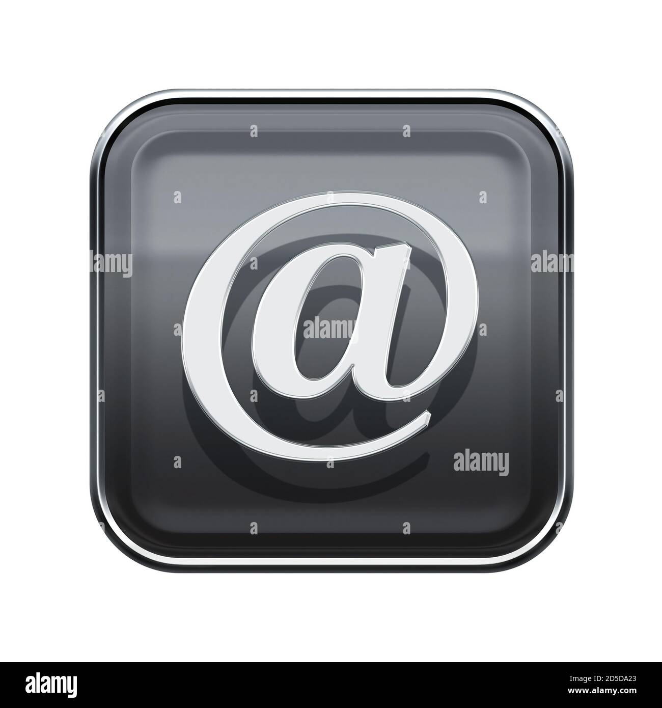 Email symbol icon glossy grey, isolated on white background Stock Photo ...
