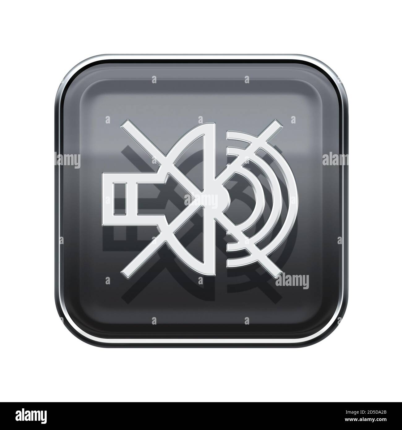 Speaker off icon glossy grey, isolated on white background Stock Photo ...