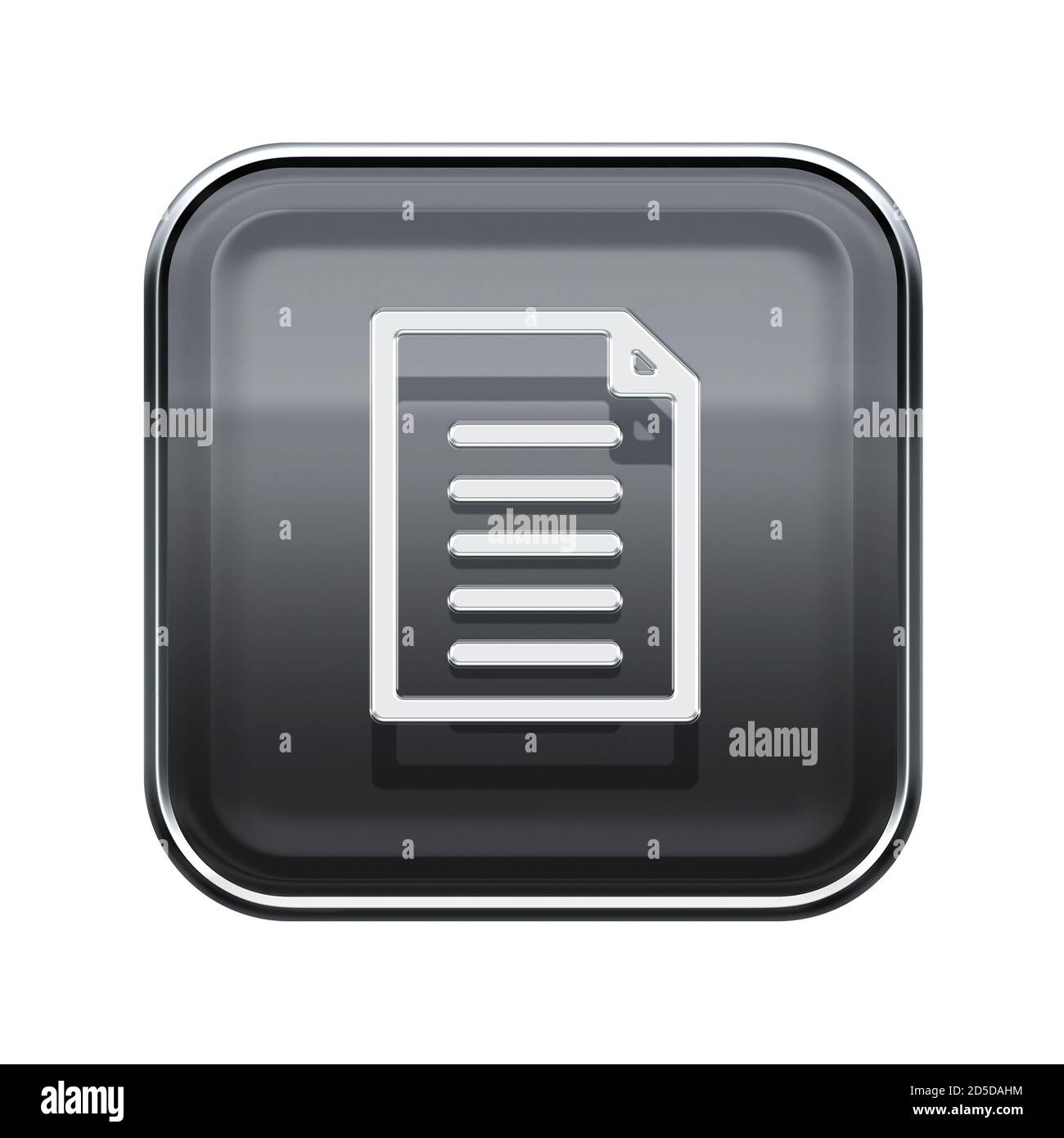 Document icon glossy grey, isolated on white background Stock Photo - Alamy