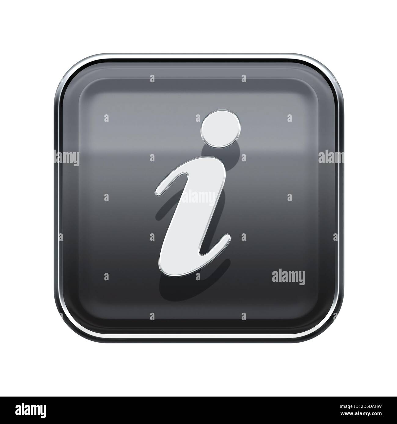 Information icon glossy grey, isolated on white background Stock Photo ...