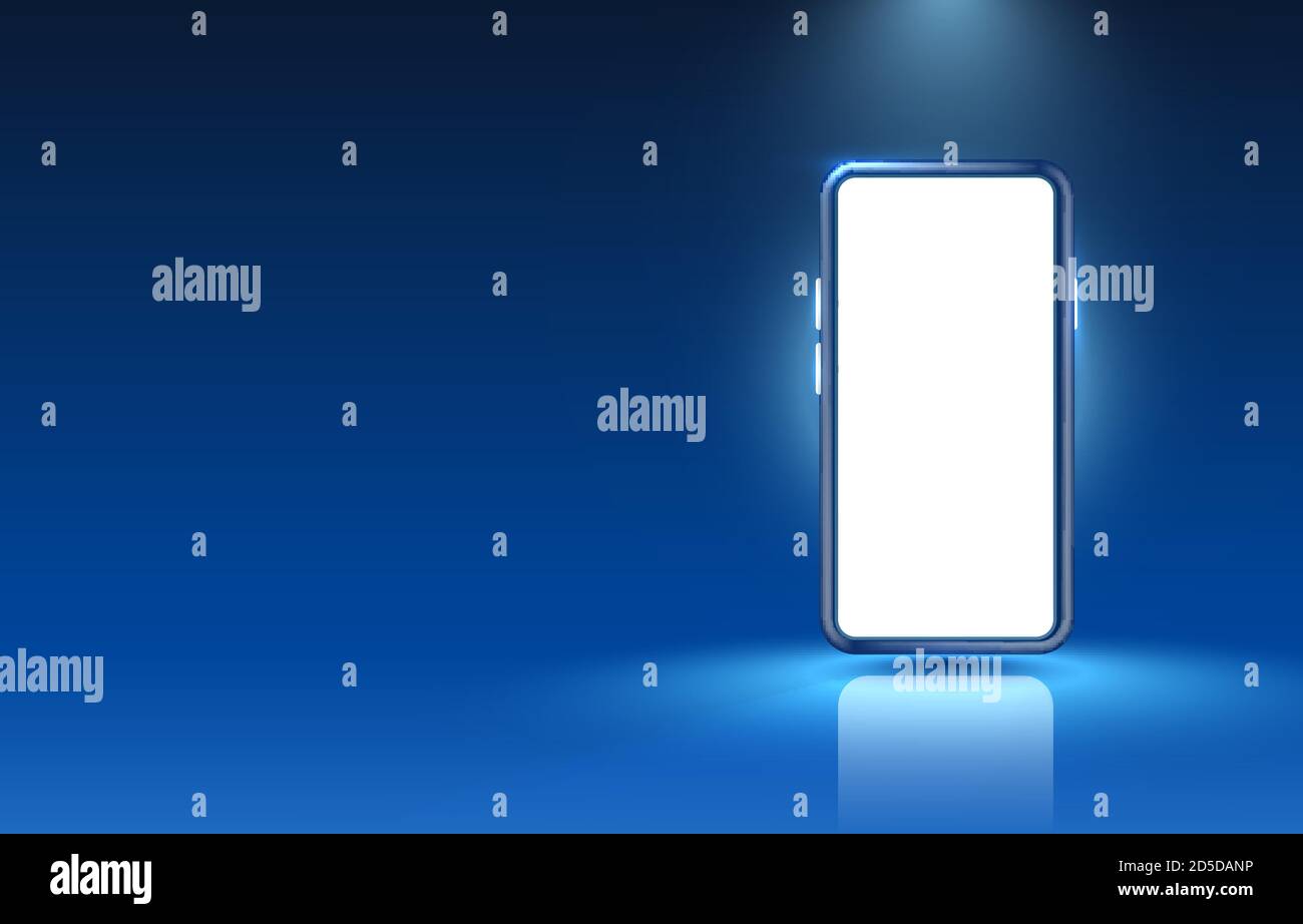 Smartphone mobile screen, technology mobile display light. Vector ...