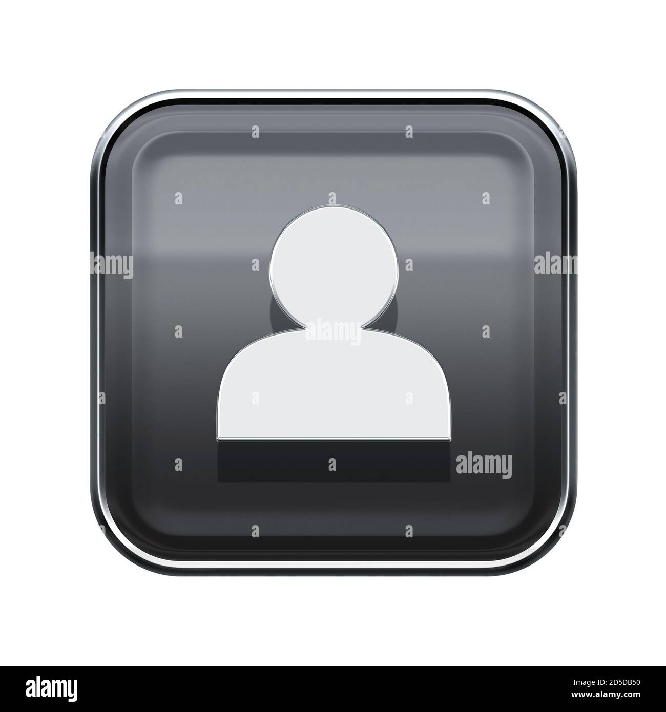 User icon glossy grey, isolated on white background Stock Photo - Alamy