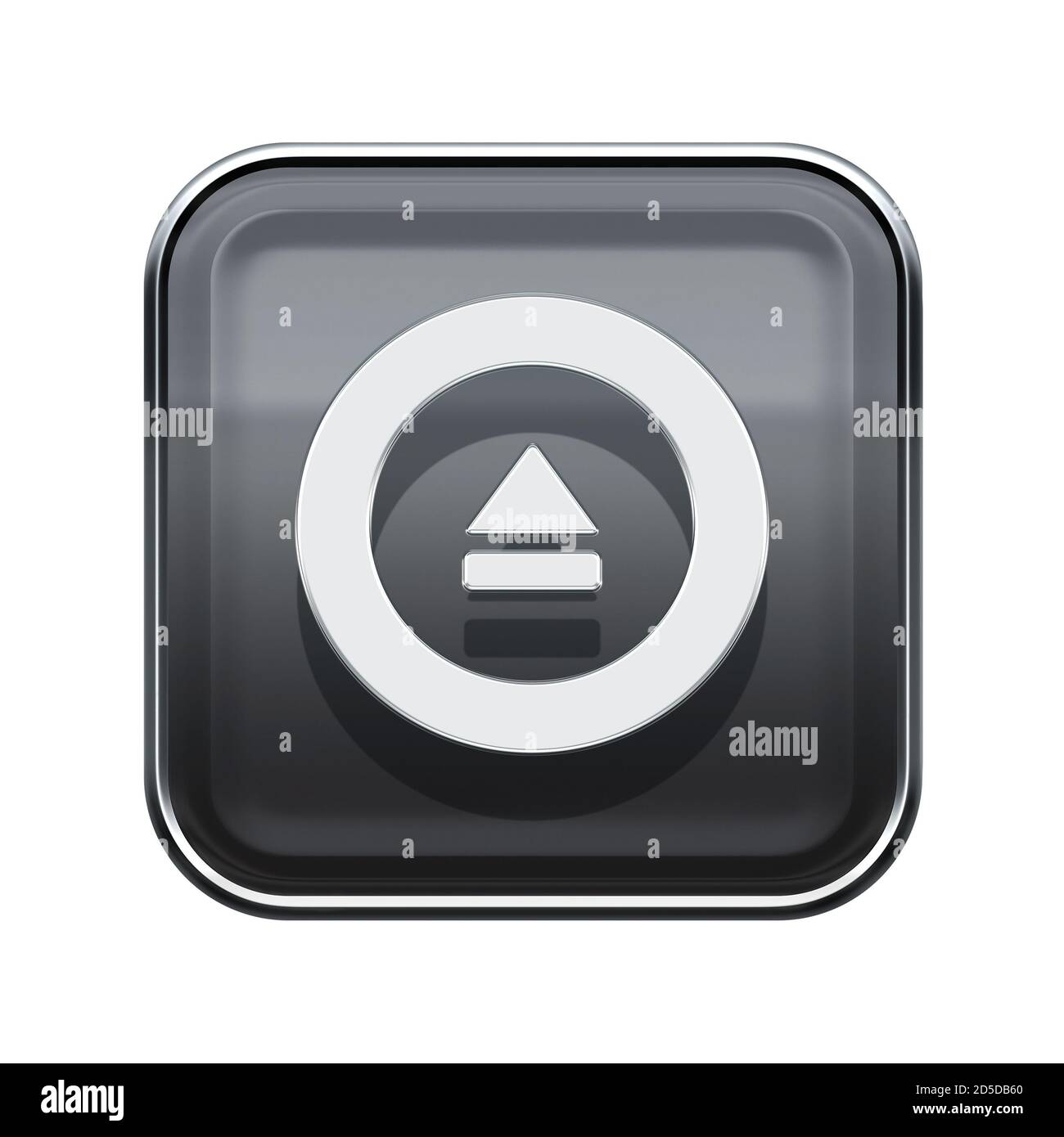 Eject icon glossy grey, isolated on white background Stock Photo - Alamy