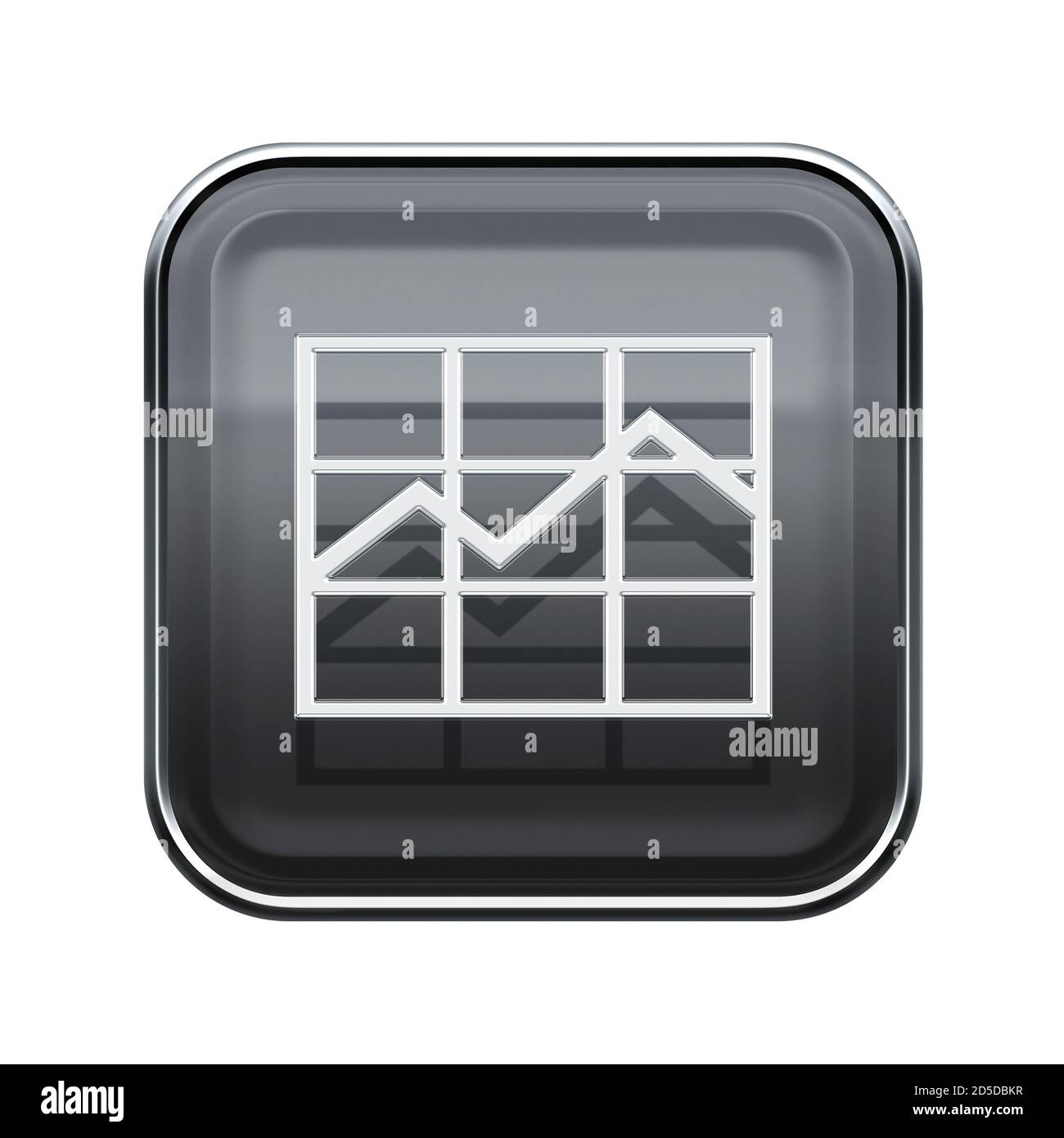 graph icon glossy grey, isolated on white background Stock Photo - Alamy