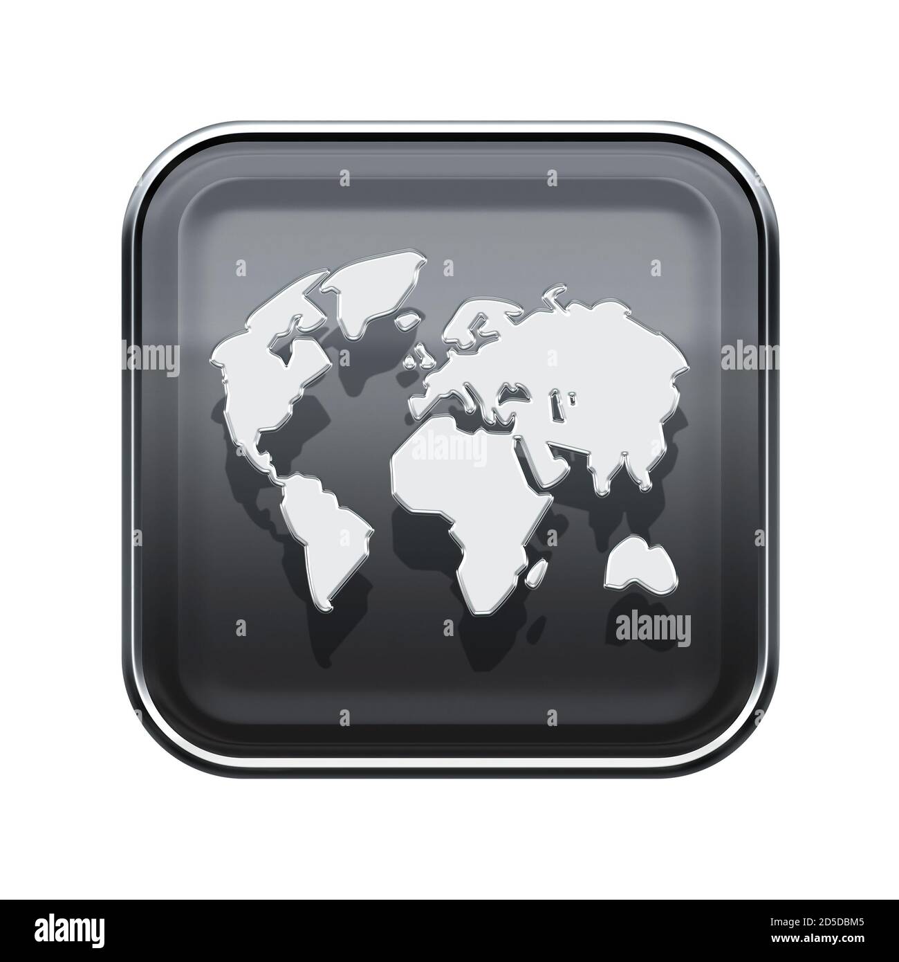 World icon glossy grey, isolated on white background Stock Photo - Alamy