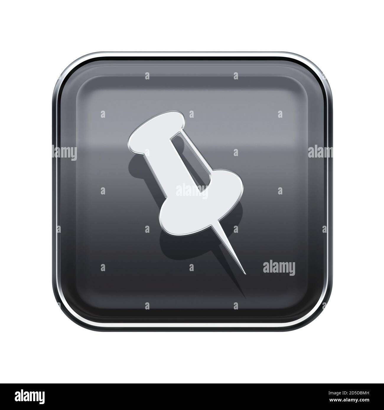 thumbtack icon glossy grey, isolated on white background Stock Photo ...