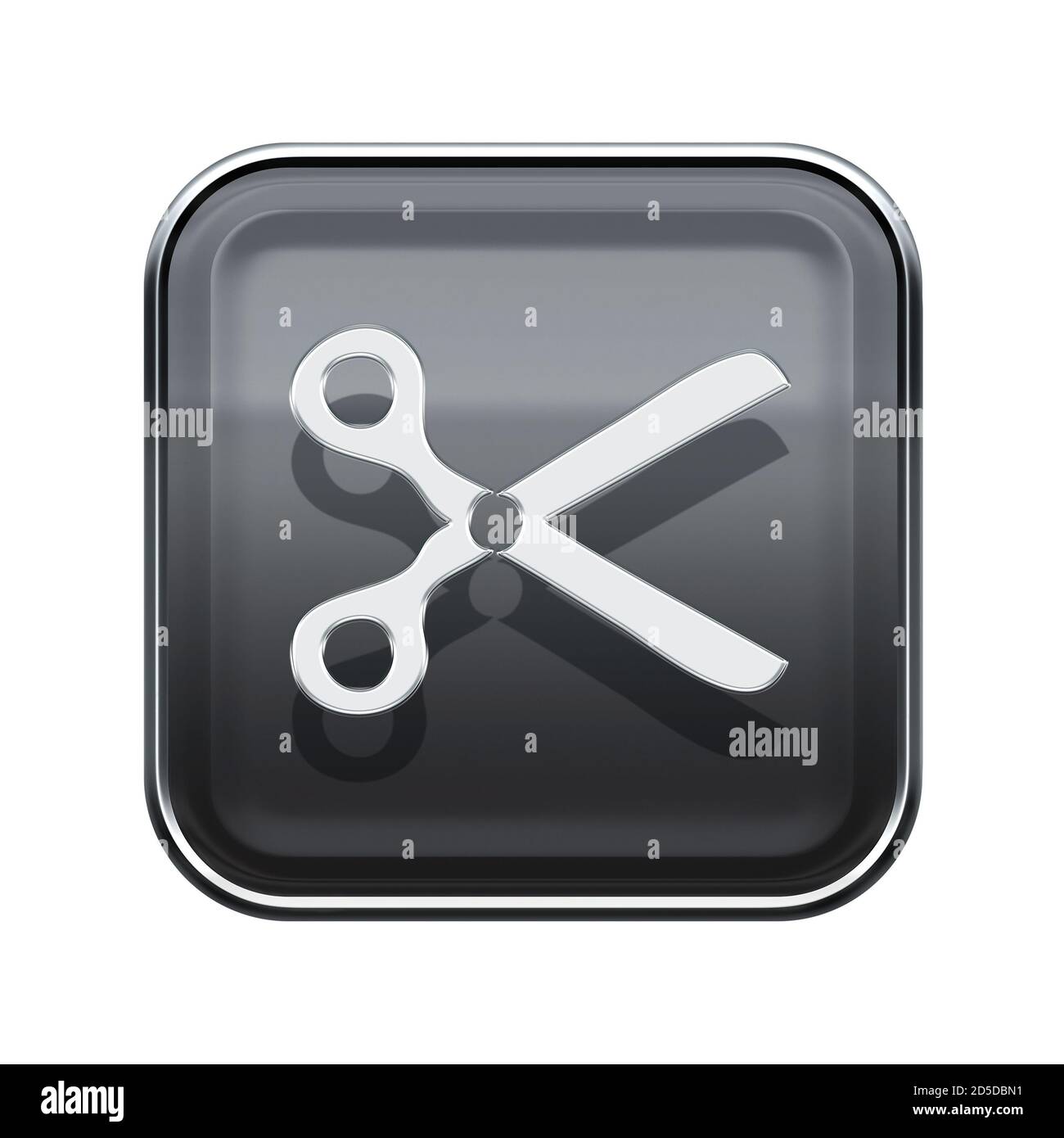 Scissors icon glossy grey, isolated on white background Stock Photo - Alamy
