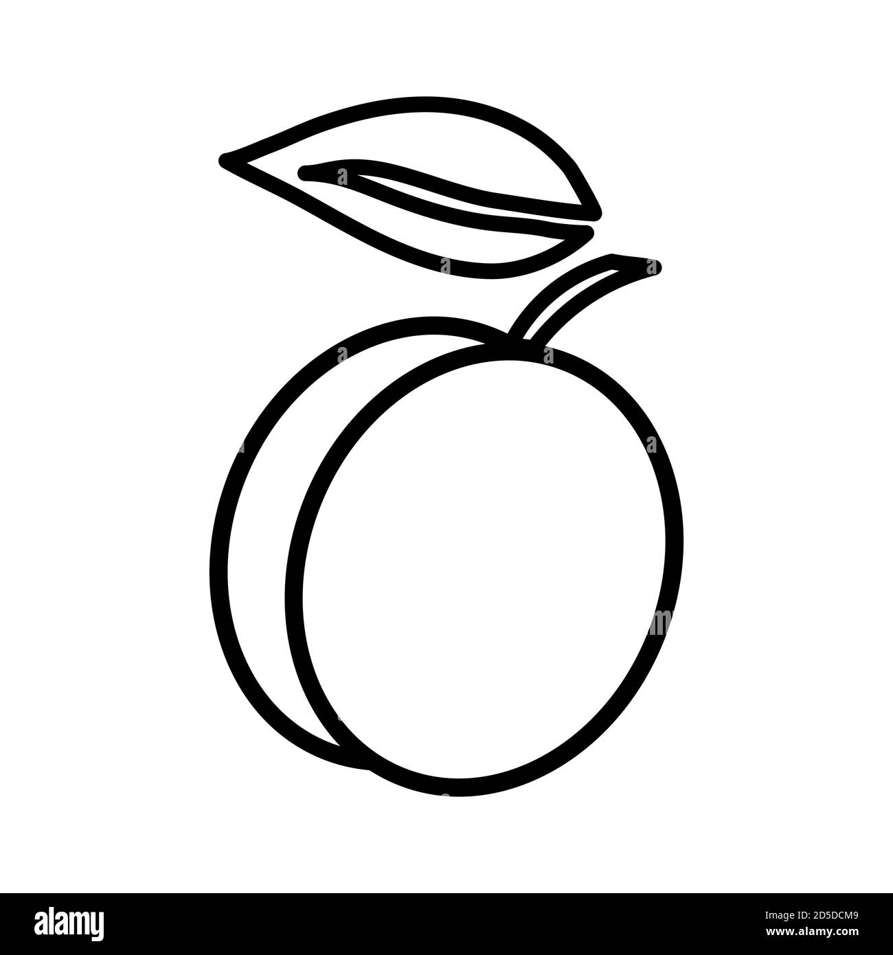 Peach vector outline illustration im minimalistic style on white ...