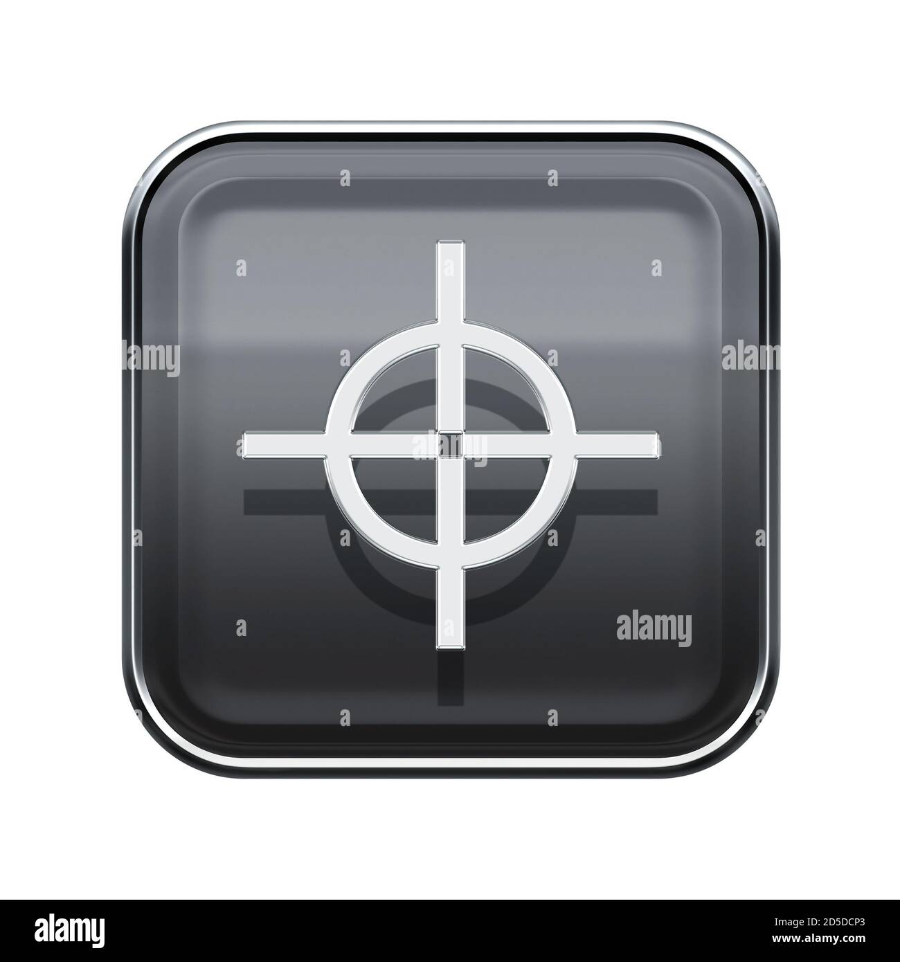 target icon glossy grey, isolated on white background Stock Photo - Alamy
