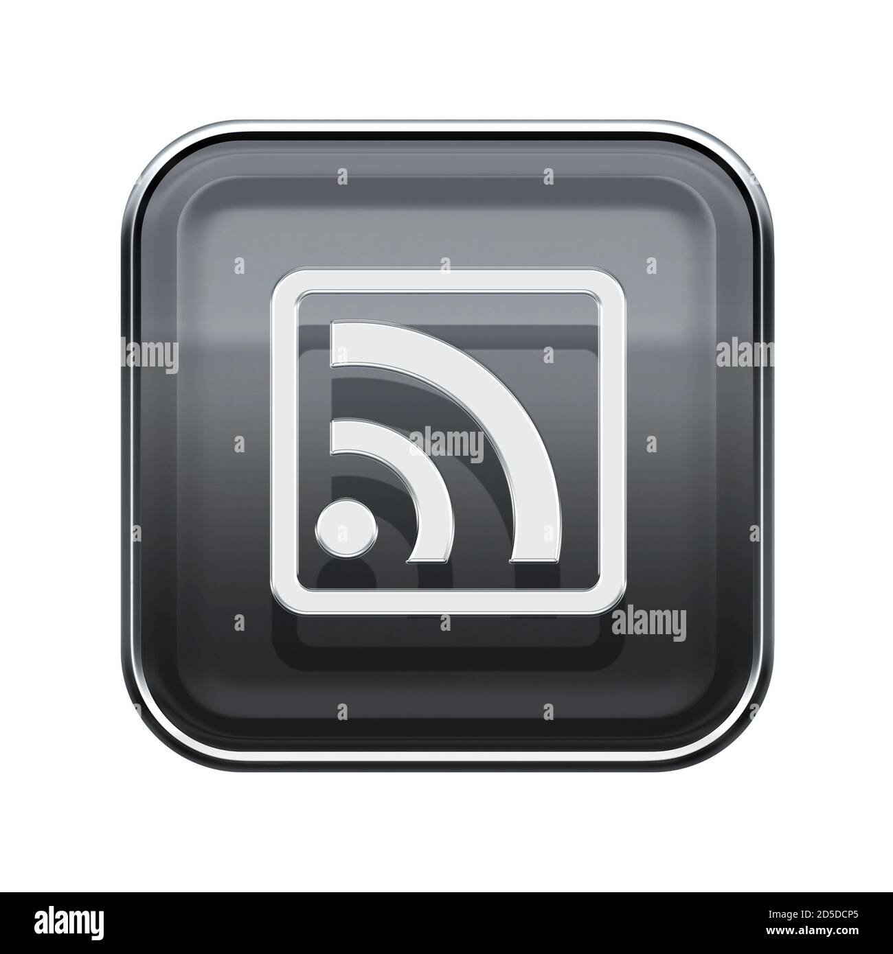 WI-FI icon glossy grey, isolated on white background Stock Photo - Alamy