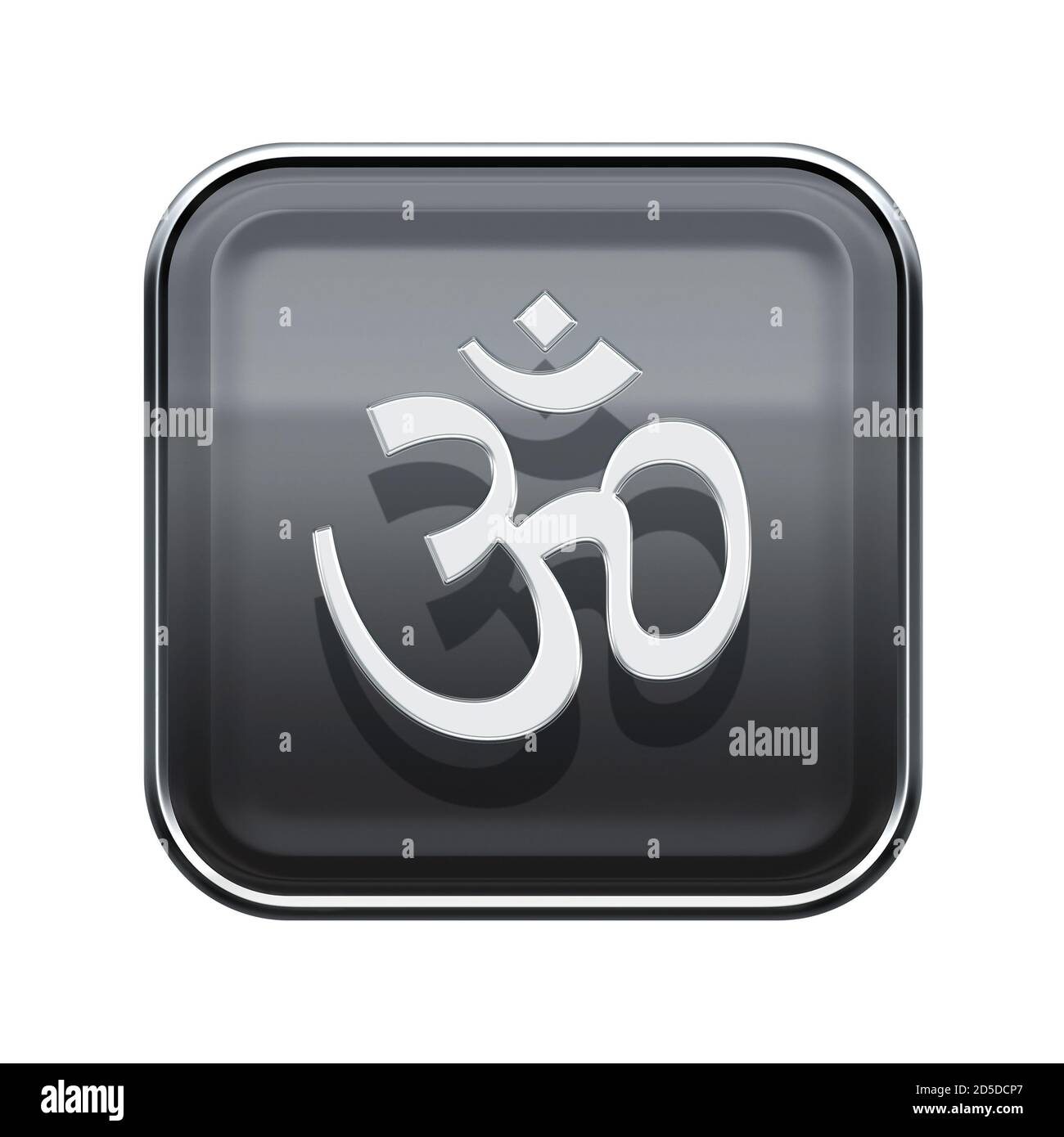 Om Symbol icon glossy grey, isolated on white background Stock Photo ...