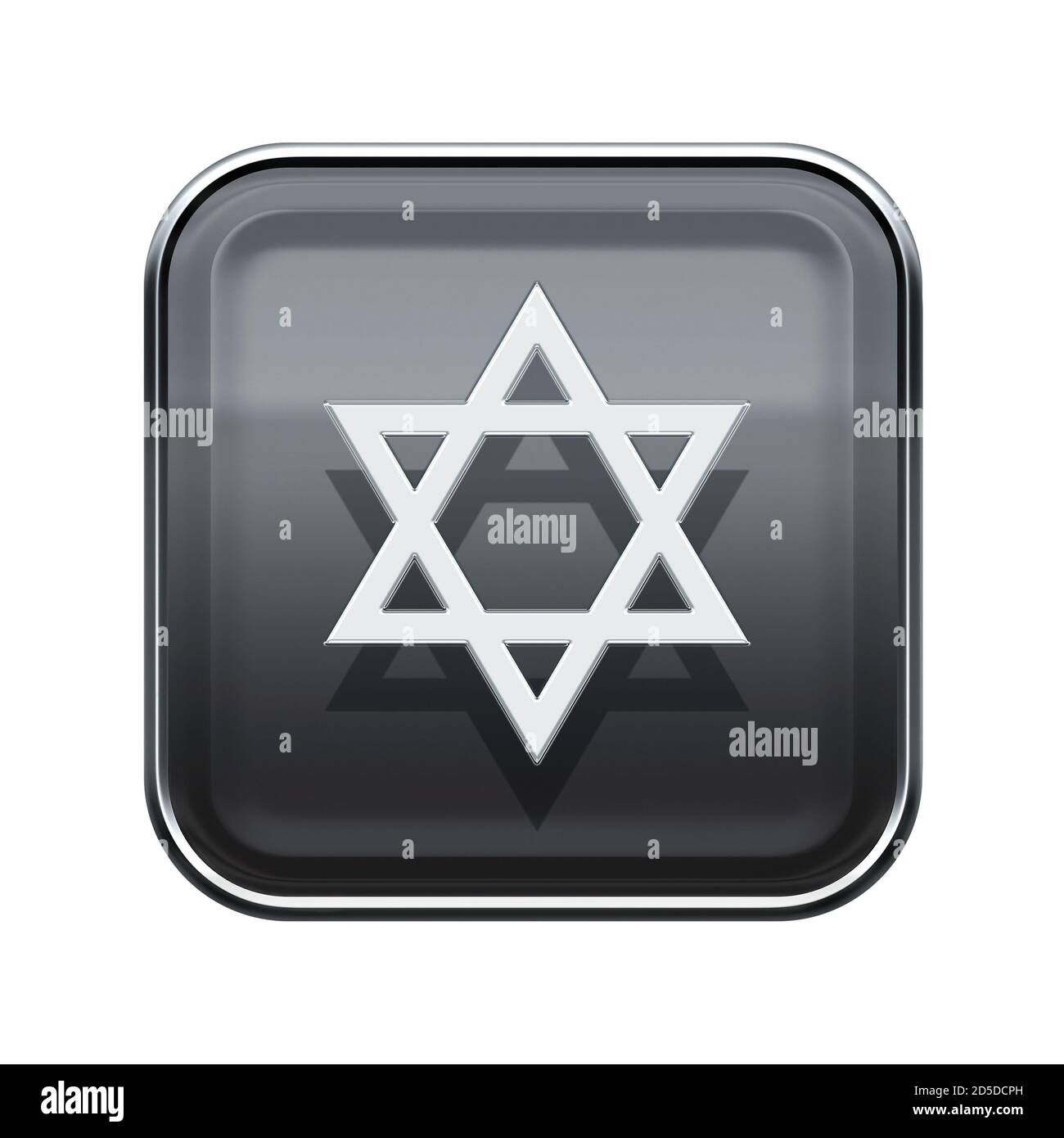 David star icon glossy grey, isolated on white background Stock Photo ...