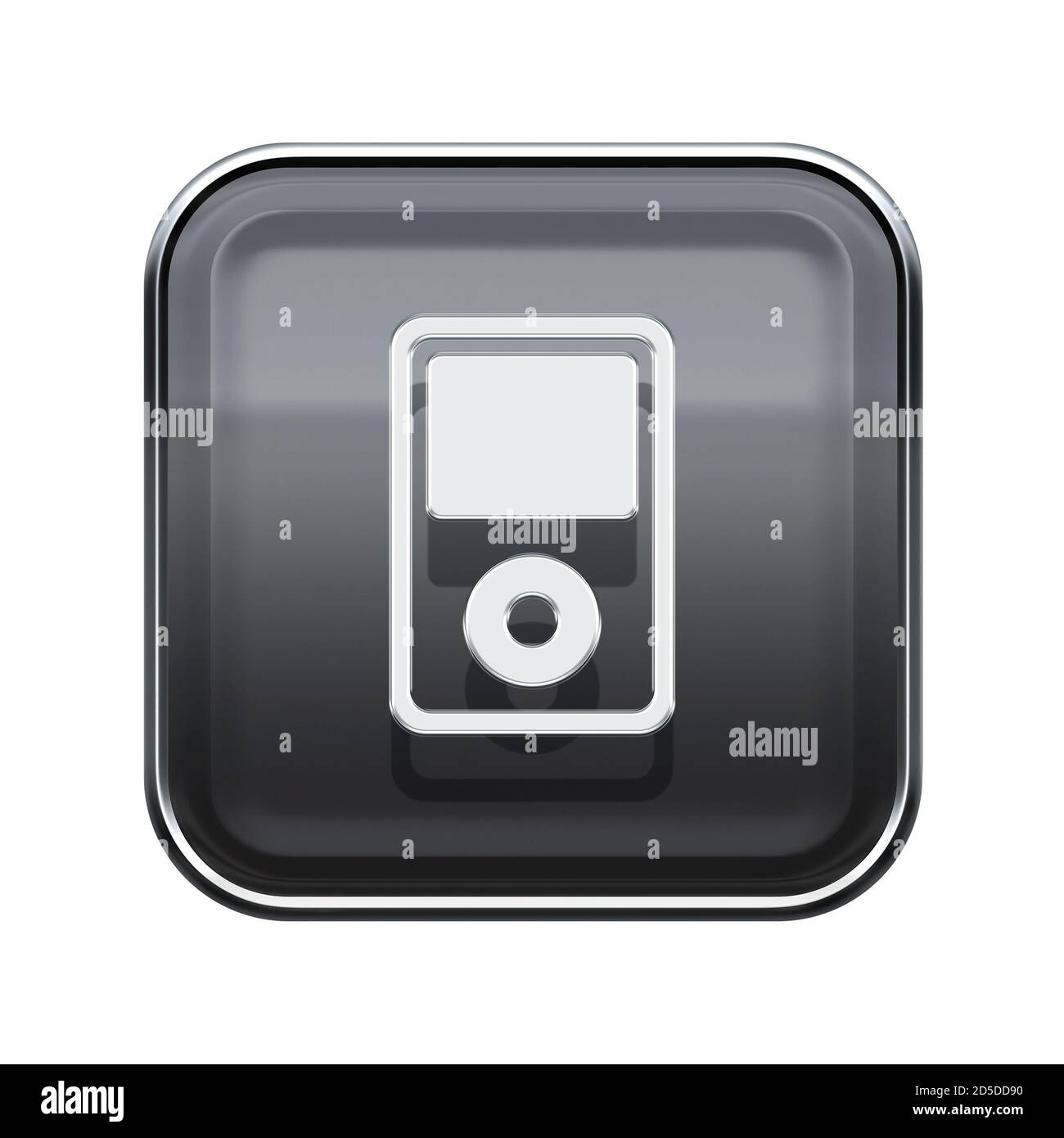 mp3 player glossy grey, isolated on white background Stock Photo - Alamy