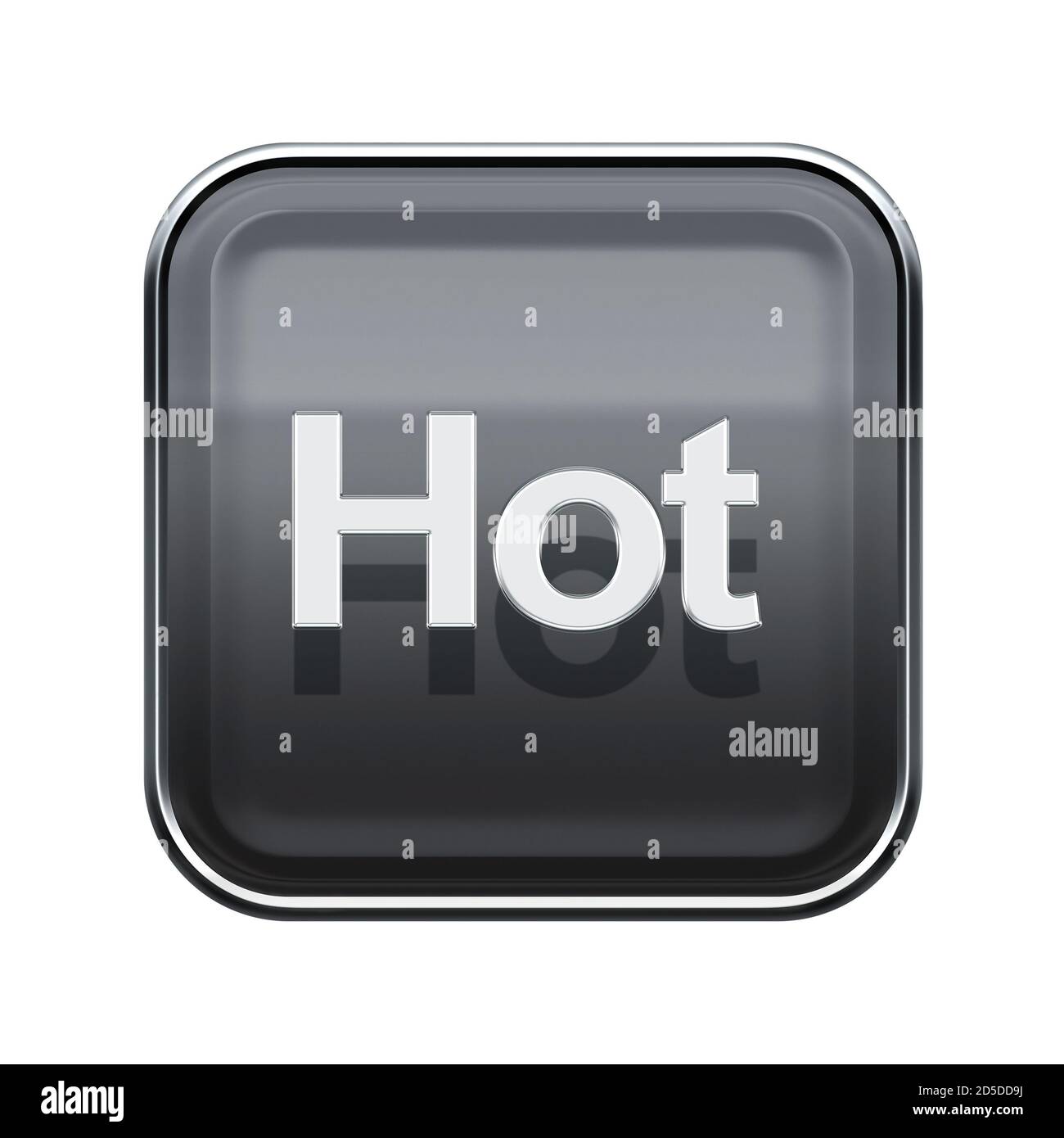 Hot icon glossy grey, isolated on white background Stock Photo - Alamy