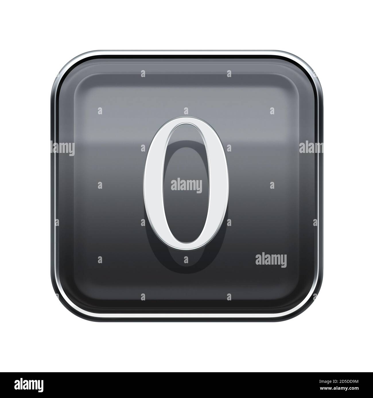 Number null grey glossy, isolated on white background Stock Photo - Alamy
