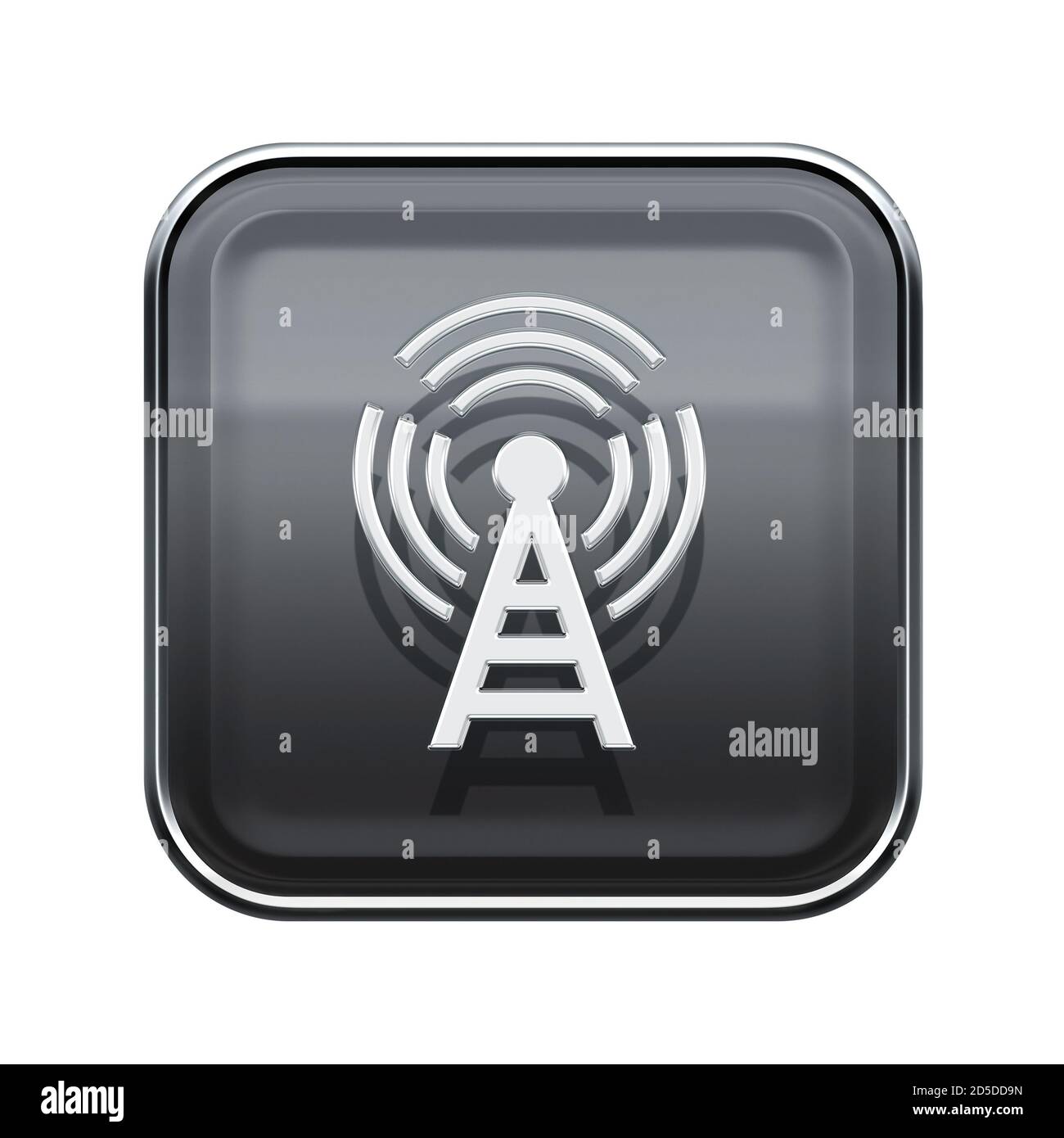 WI-FI tower icon glossy grey, isolated on white background Stock Photo ...