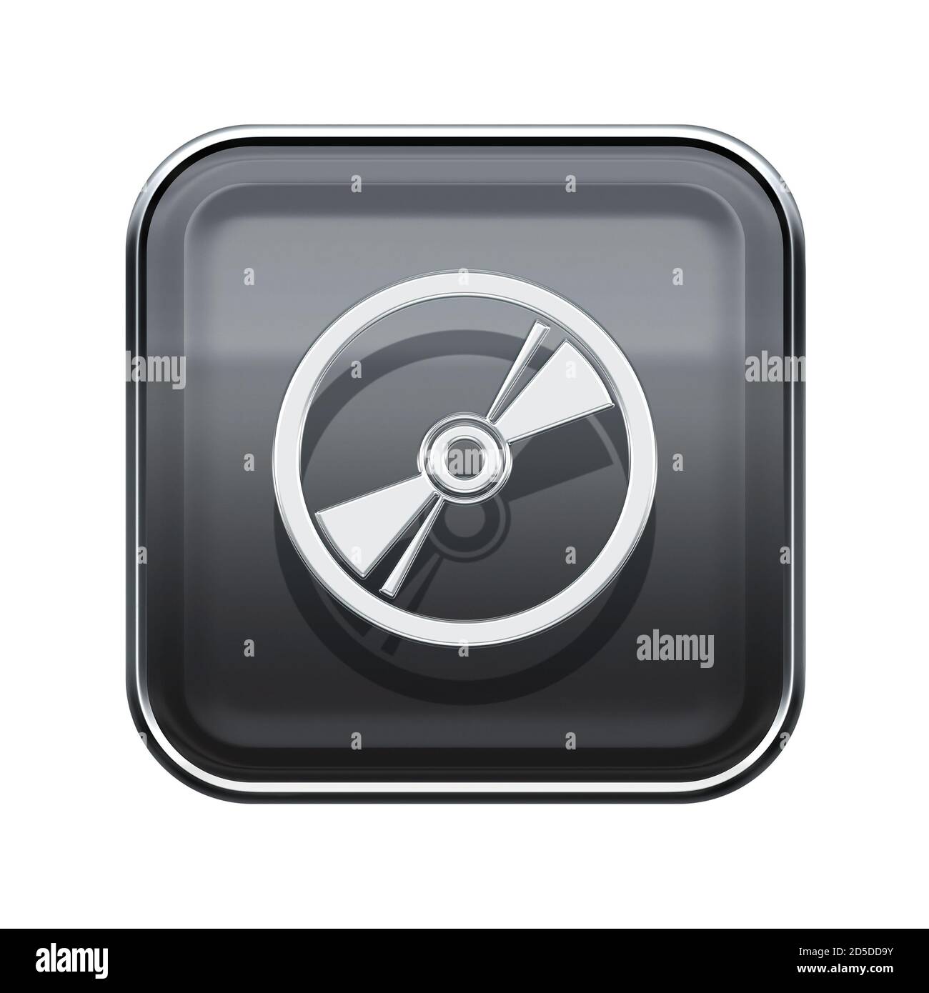 Compact Disc icon glossy grey, isolated on white background Stock Photo ...