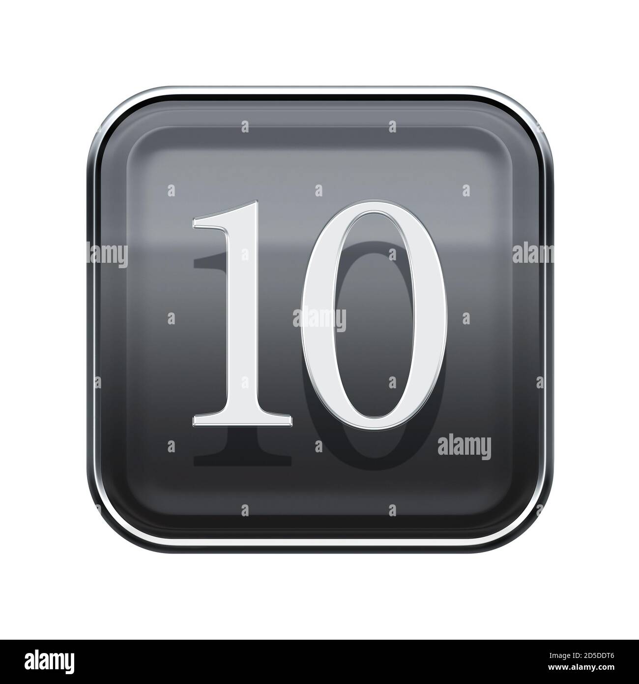 Number ten icon grey glossy, isolated on white background Stock Photo ...