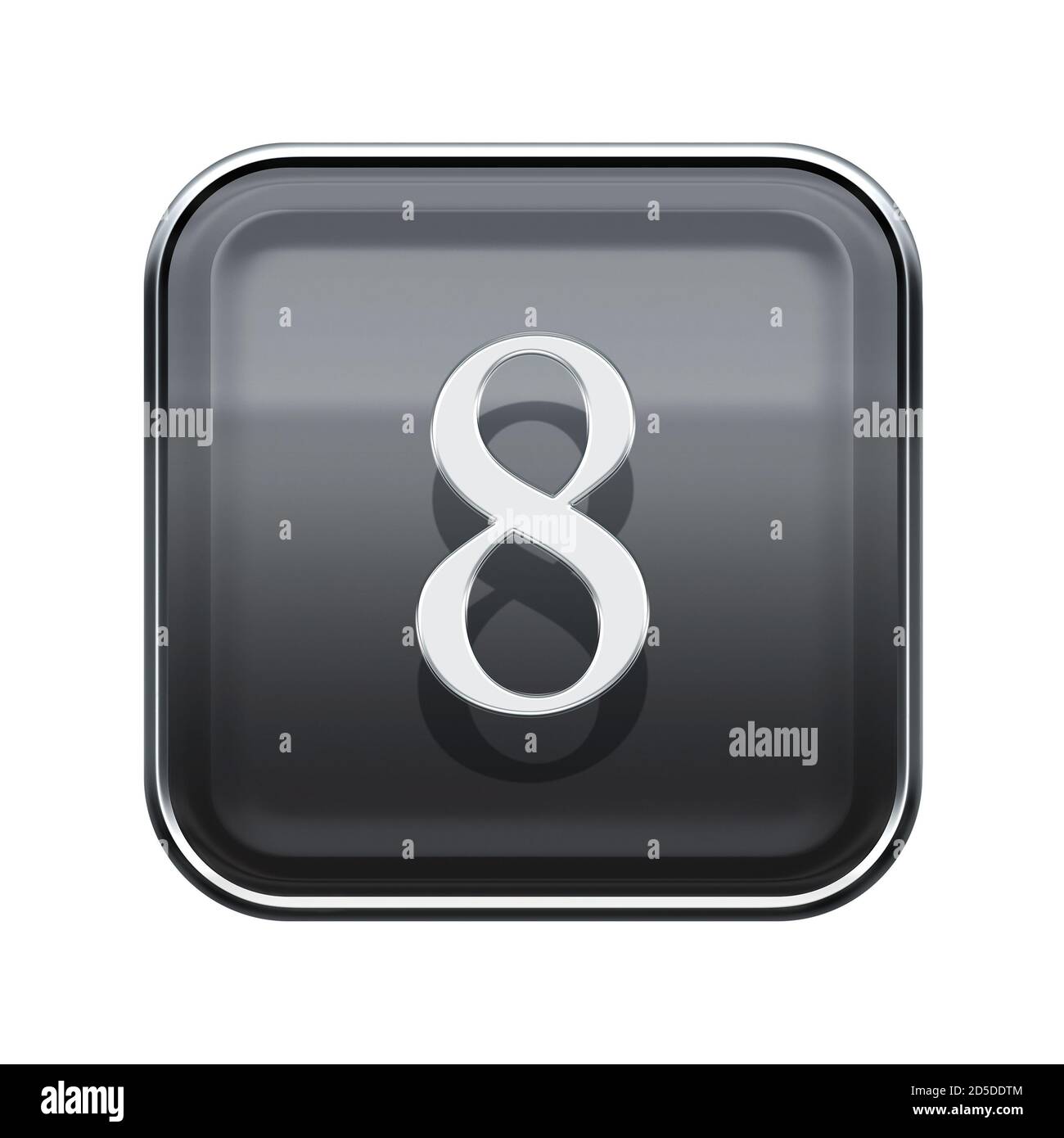 Number eight grey glossy, isolated on white background Stock Photo - Alamy