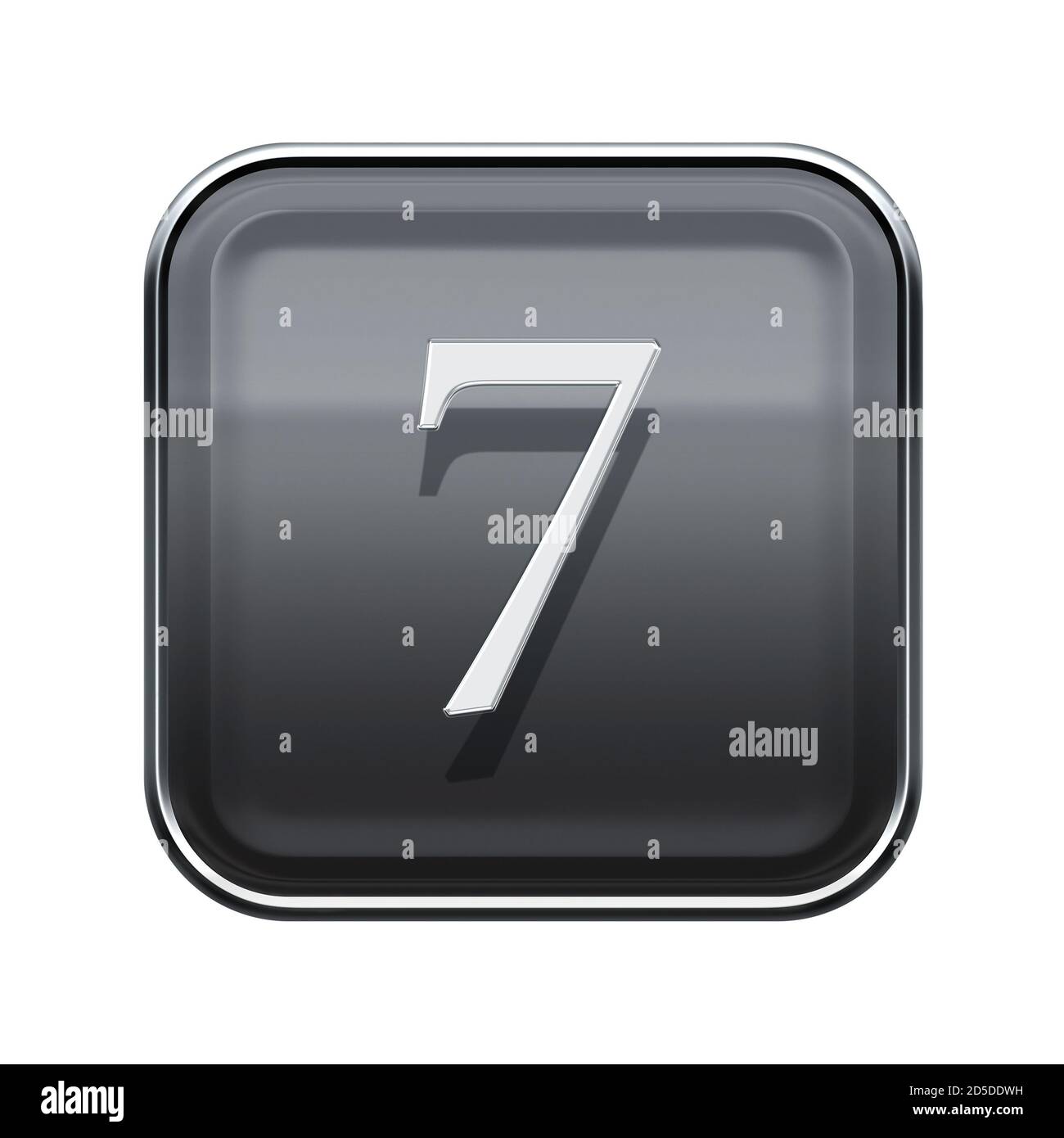 Number seven grey glossy, isolated on white background Stock Photo - Alamy