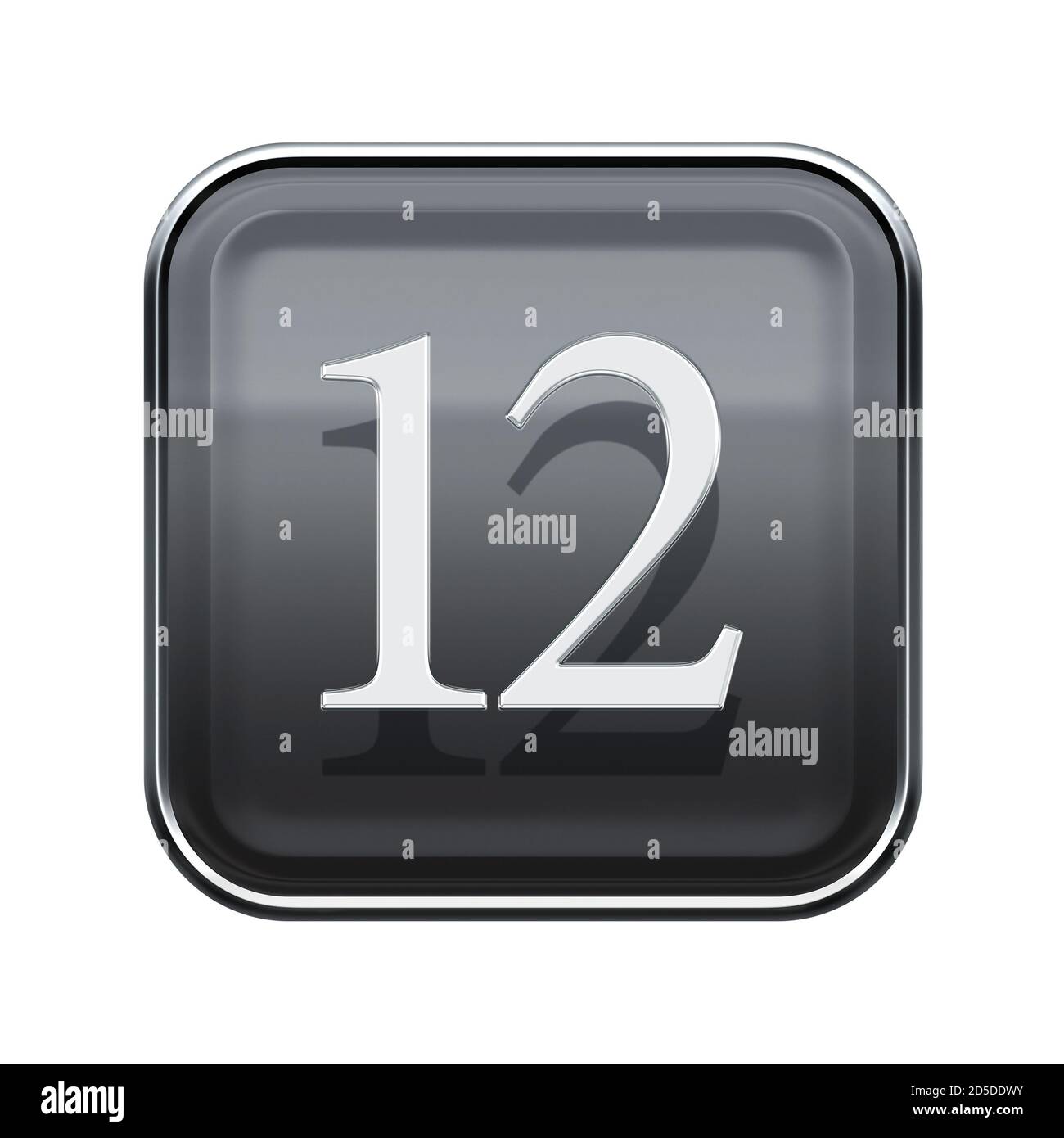 Twelve icon grey glossy, isolated on white background Stock Photo - Alamy
