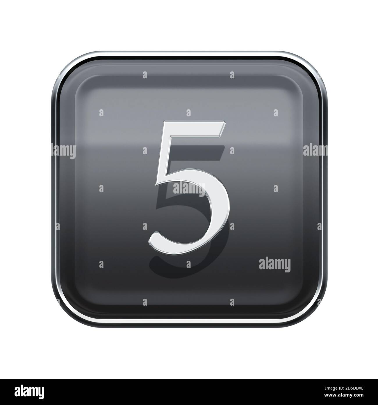Number five grey glossy, isolated on white background Stock Photo - Alamy