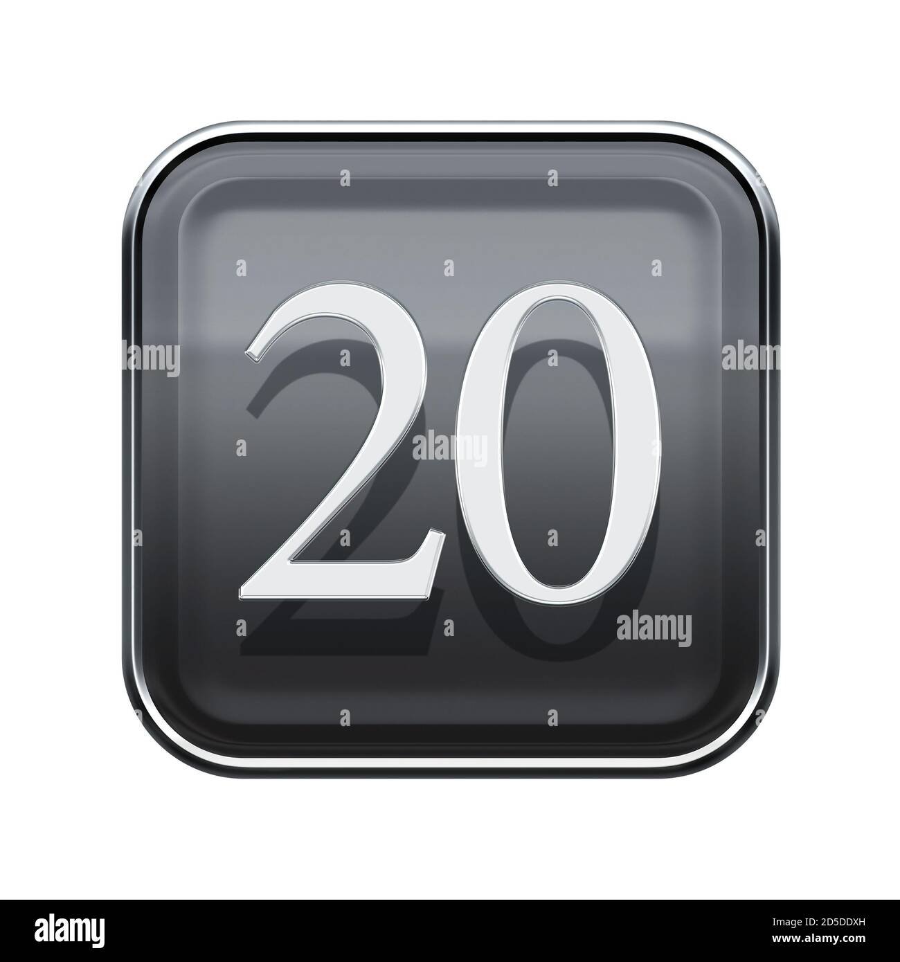 Twenty icon red glossy, isolated on white background Stock Photo - Alamy