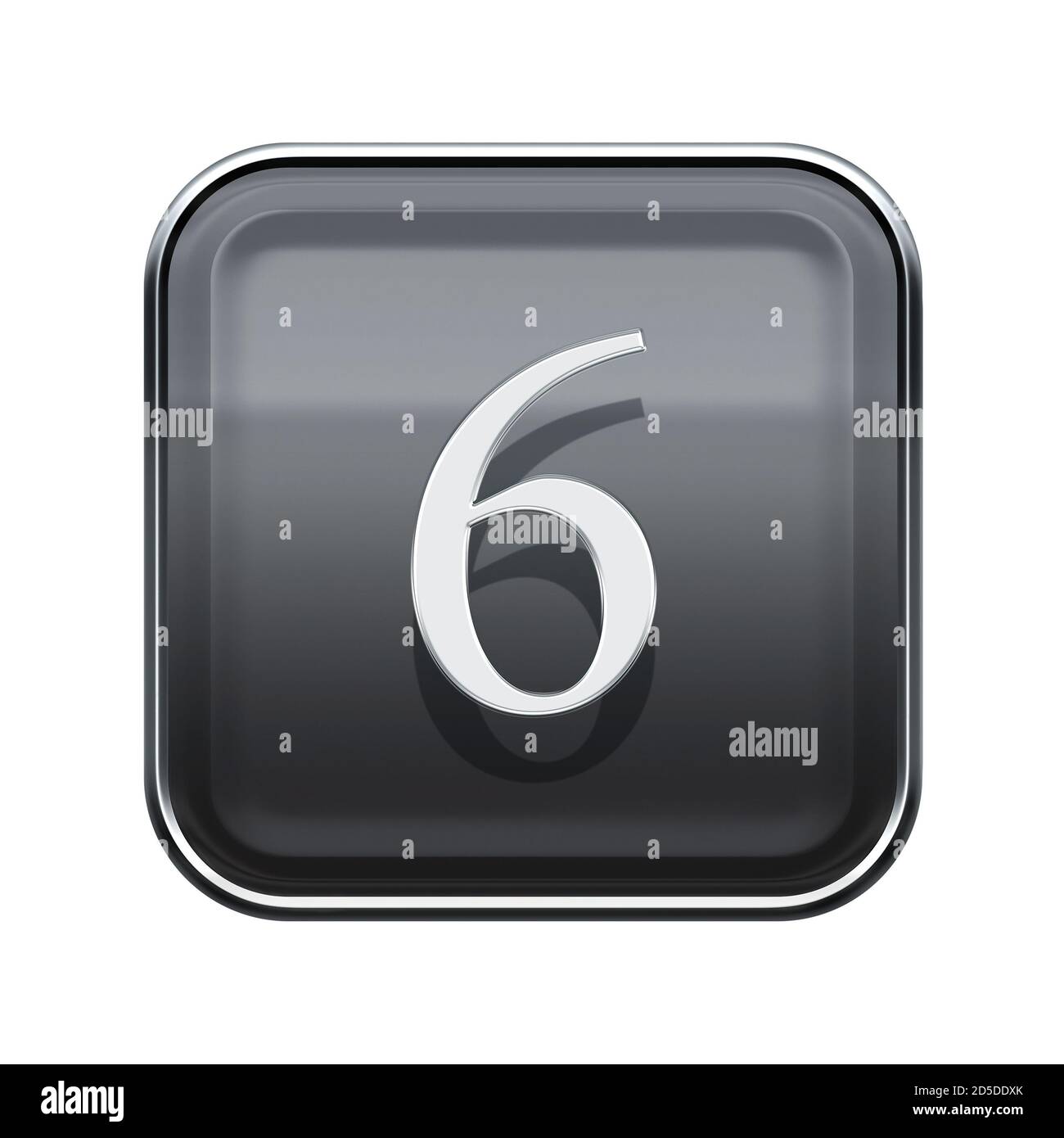 Number six grey glossy, isolated on white background Stock Photo - Alamy