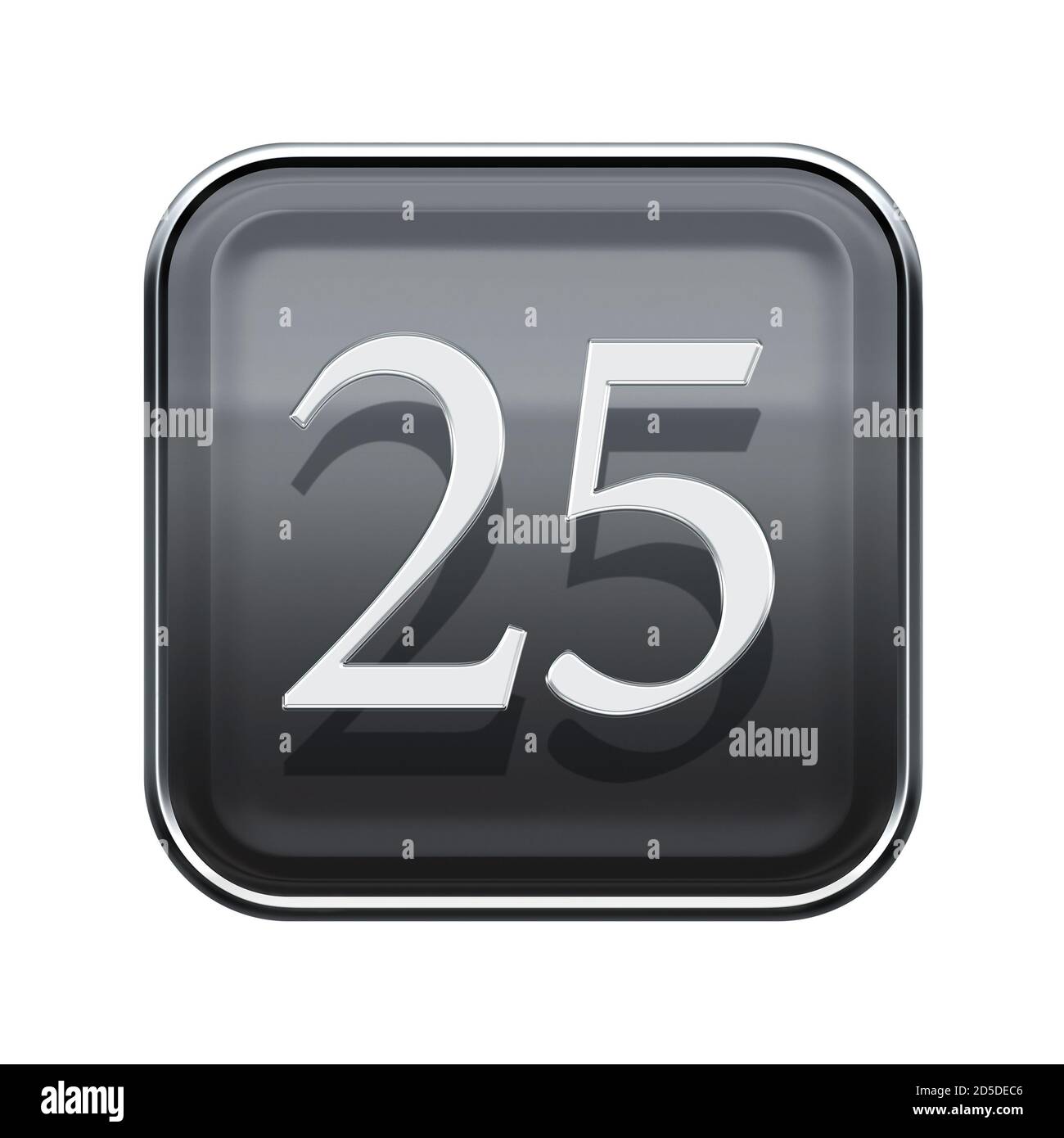 Twenty five icon grey glossy, isolated on white background Stock Photo ...