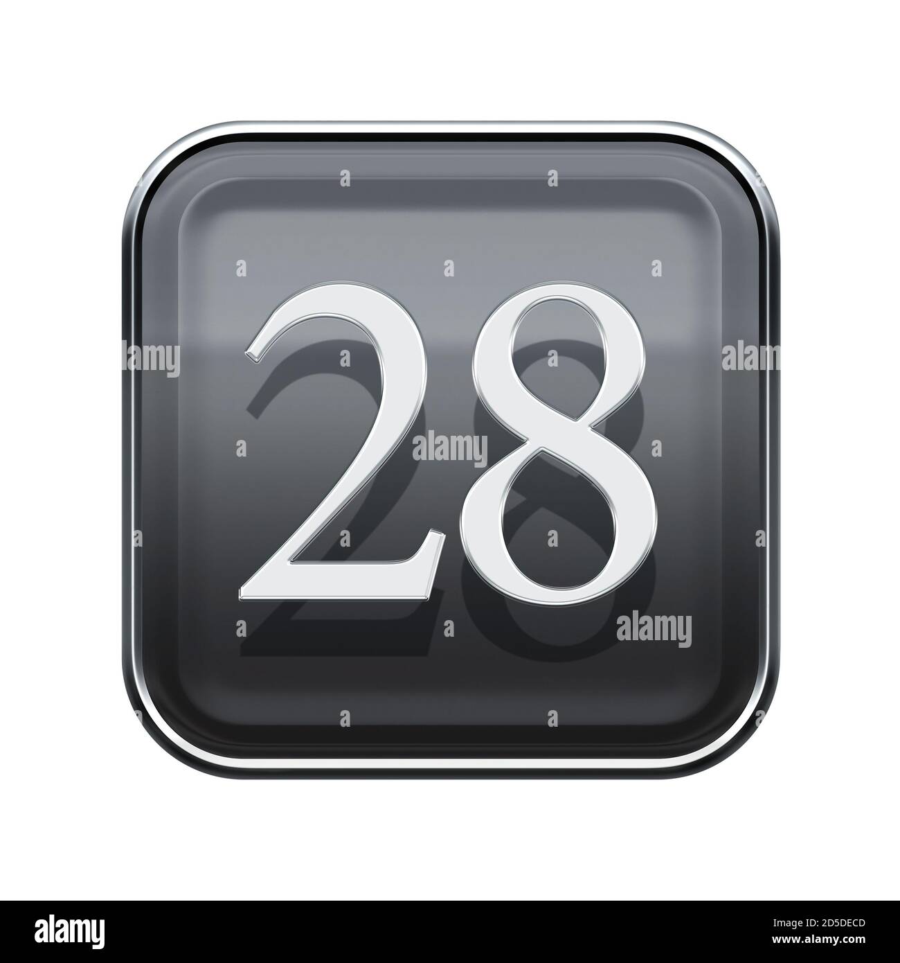 Twenty eight icon grey glossy, isolated on white background Stock Photo ...
