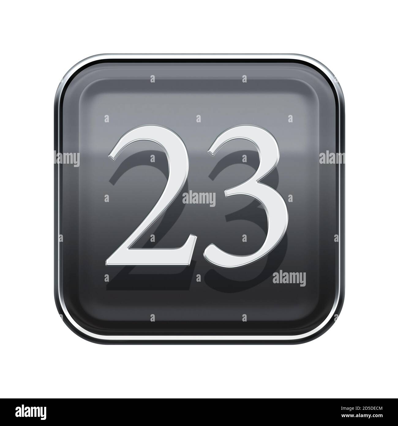 Twenty three icon grey glossy, isolated on white background Stock Photo ...
