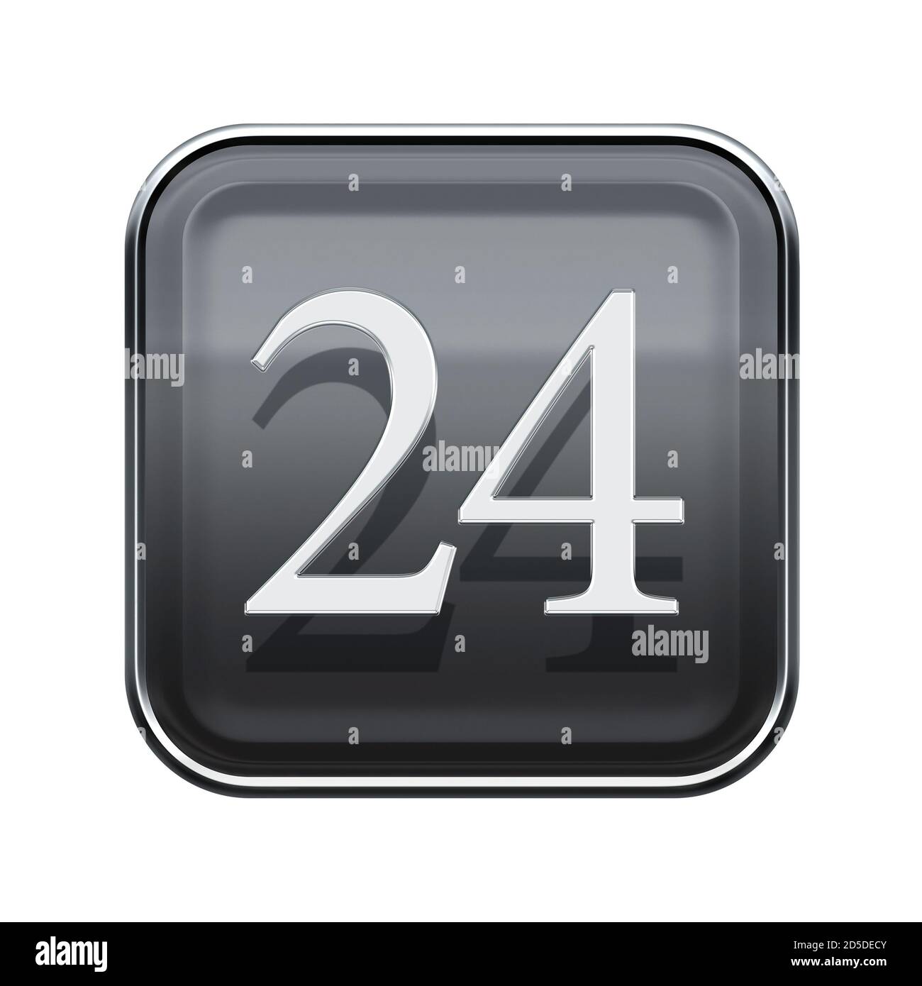 Twenty four icon grey glossy, isolated on white background Stock Photo ...