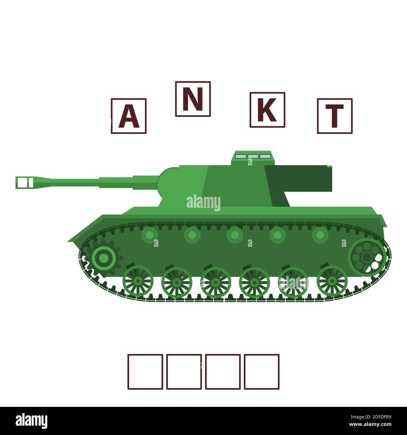 Game words puzzle military tank . Education developing child Stock ...