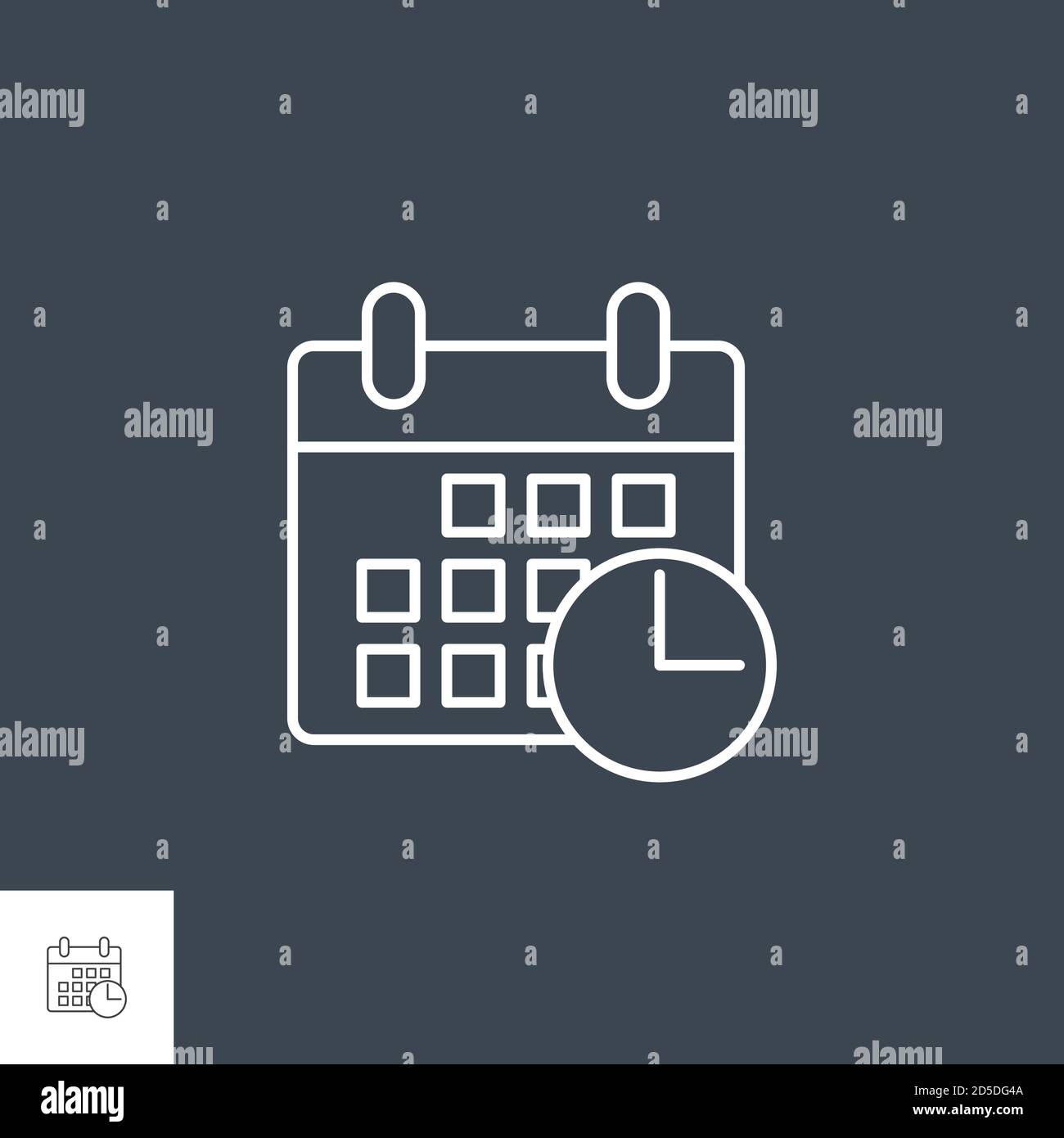 Calendar with Clock Related Vector Line Icon Stock Vector Image & Art ...