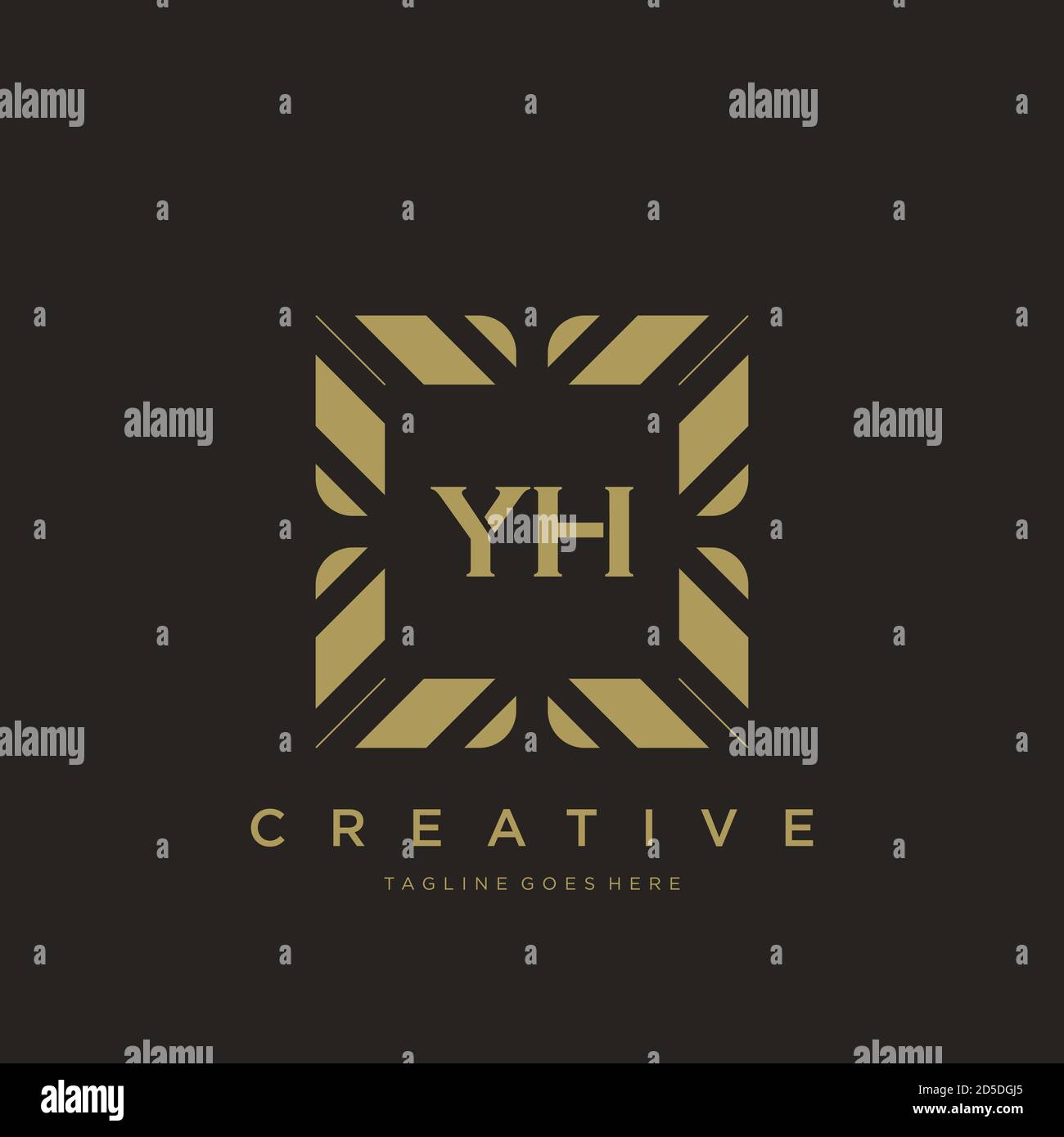YH initial letter luxury ornament monogram logo template vector Stock ...