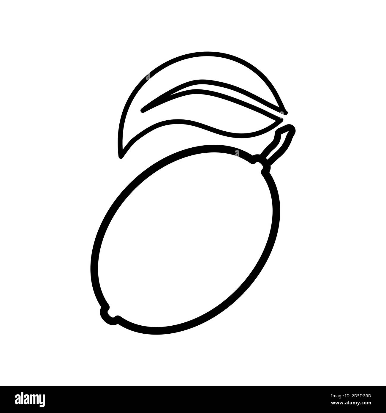 Lemon simple outline vector icon illustration on white background Stock ...