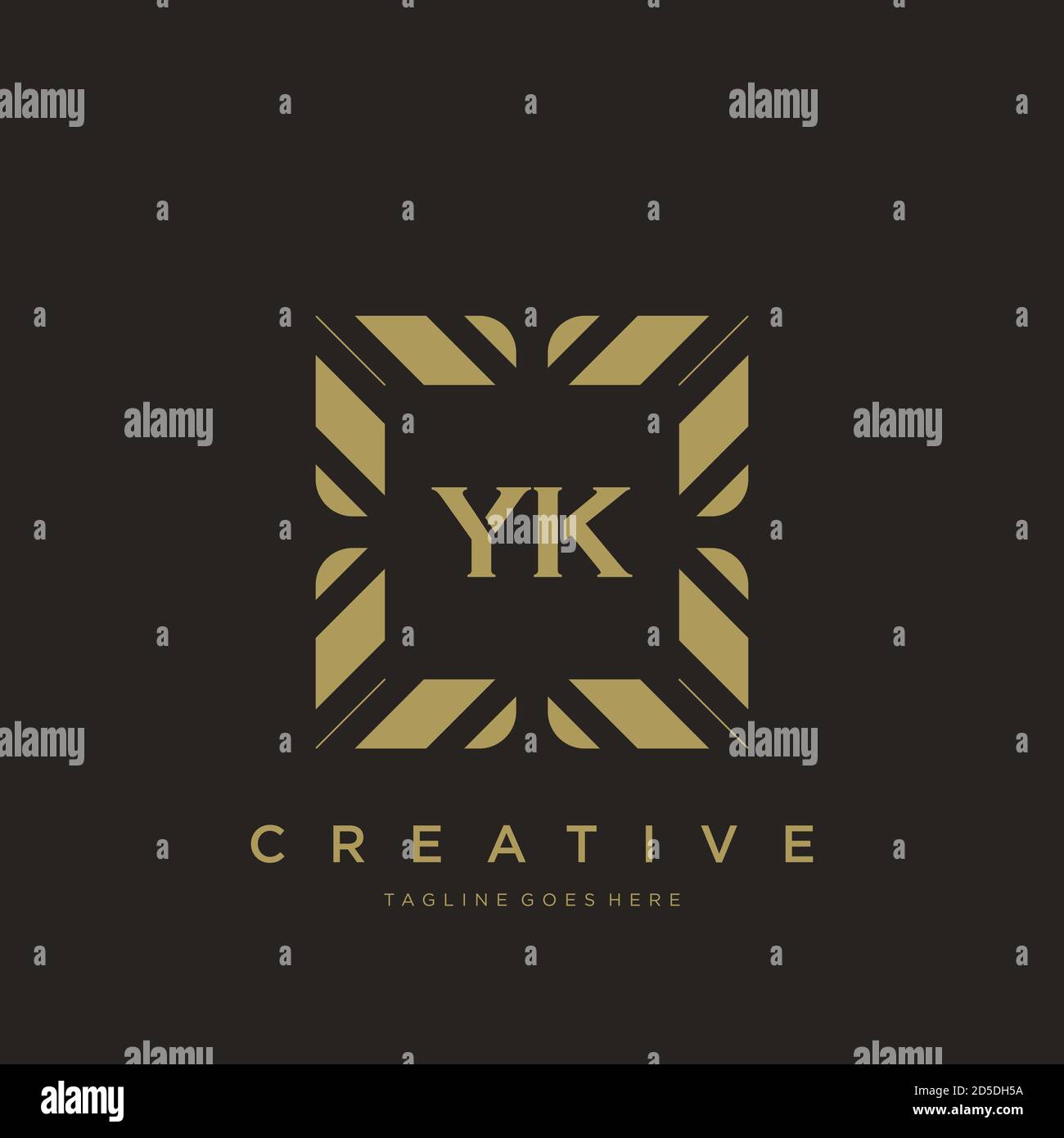 YK initial letter luxury ornament monogram logo template vector Stock ...