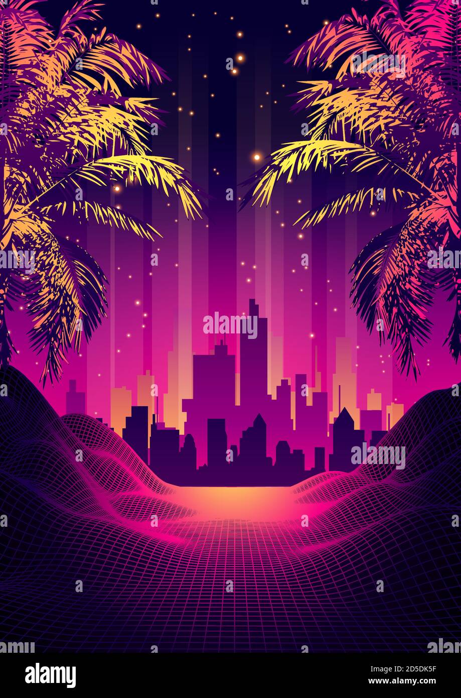 80s Futuristic Retro Future. Retro Futuristic Background 1980s Style ...