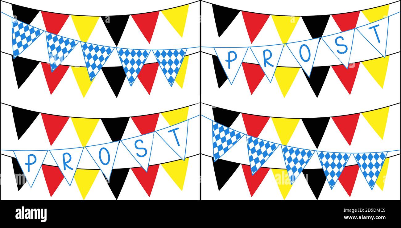 Seamless pattern with different flags for Oktoberfest on white ...