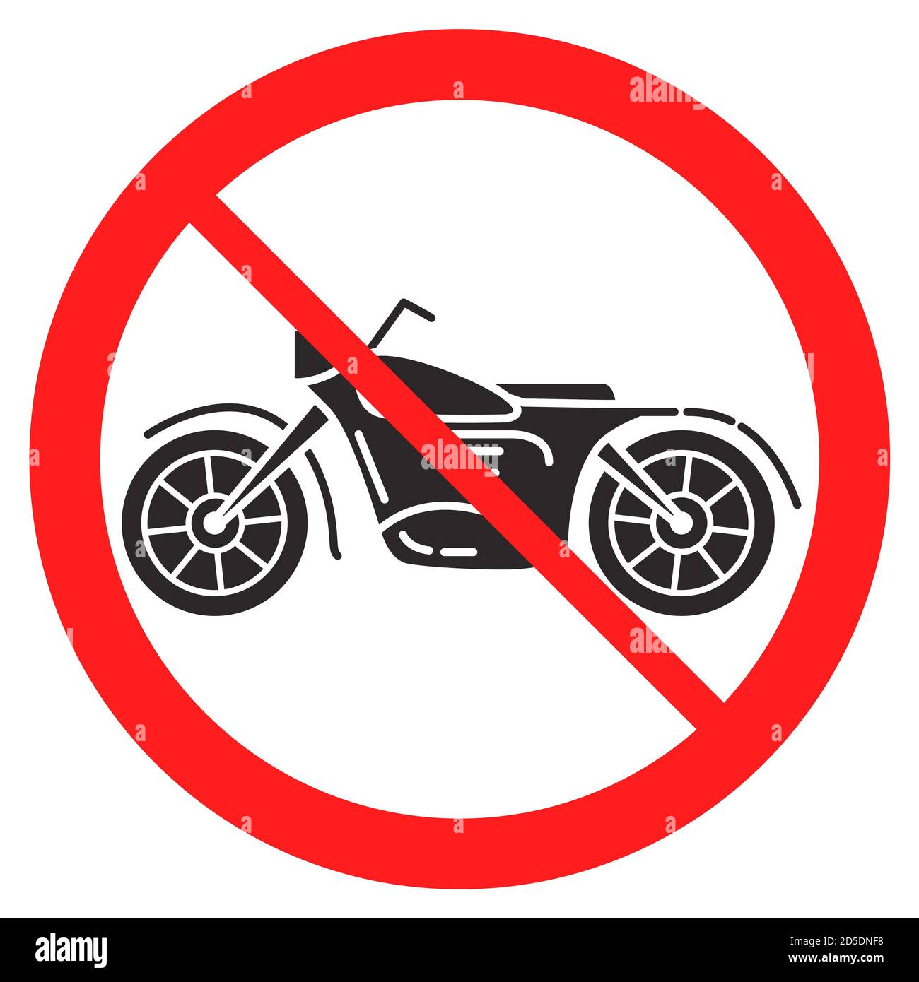 Motorcycle ban icon.Motorbike warning sign.Flat vector illustration ...