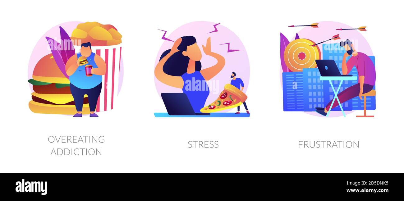 Compulsive overeating disorder vector concept metaphors Stock Vector ...