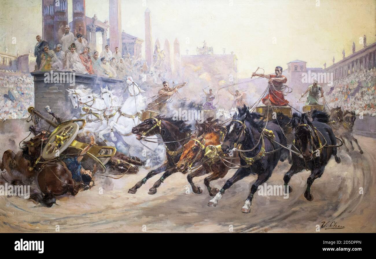Roman Chariot Race Painting High Resolution Stock Photography and ...