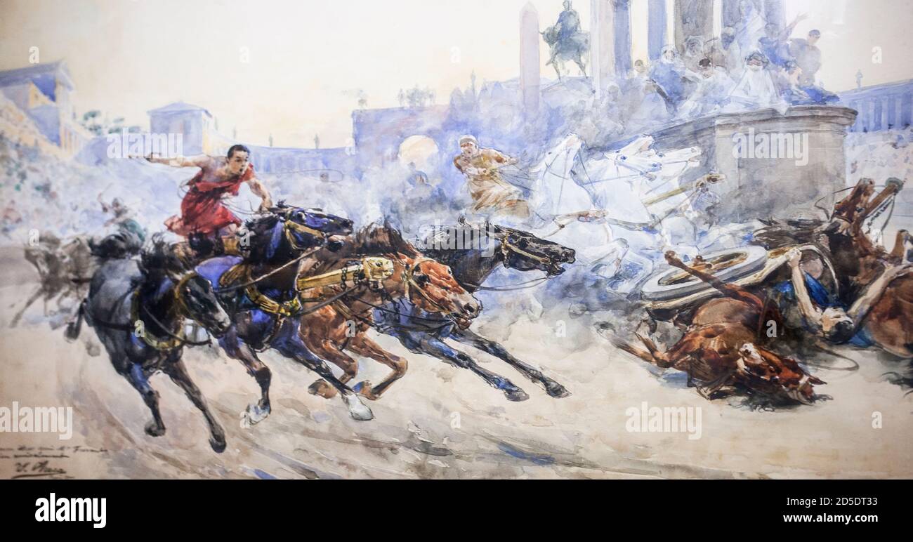 Roman Chariot Race Painting High Resolution Stock Photography and ...