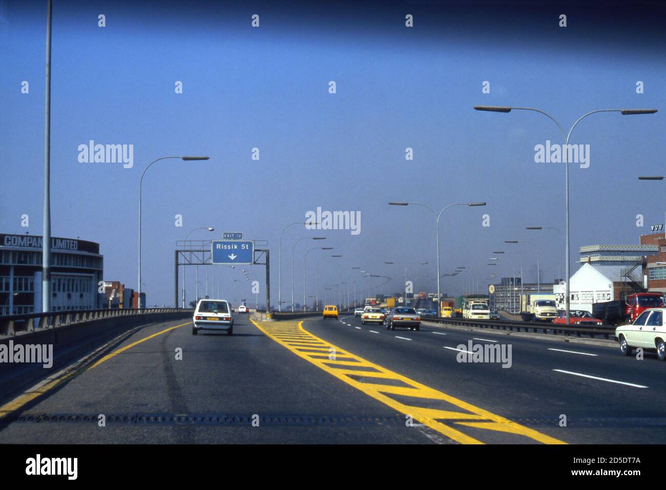 Motorway blue sign turn off hi-res stock photography and images - Alamy