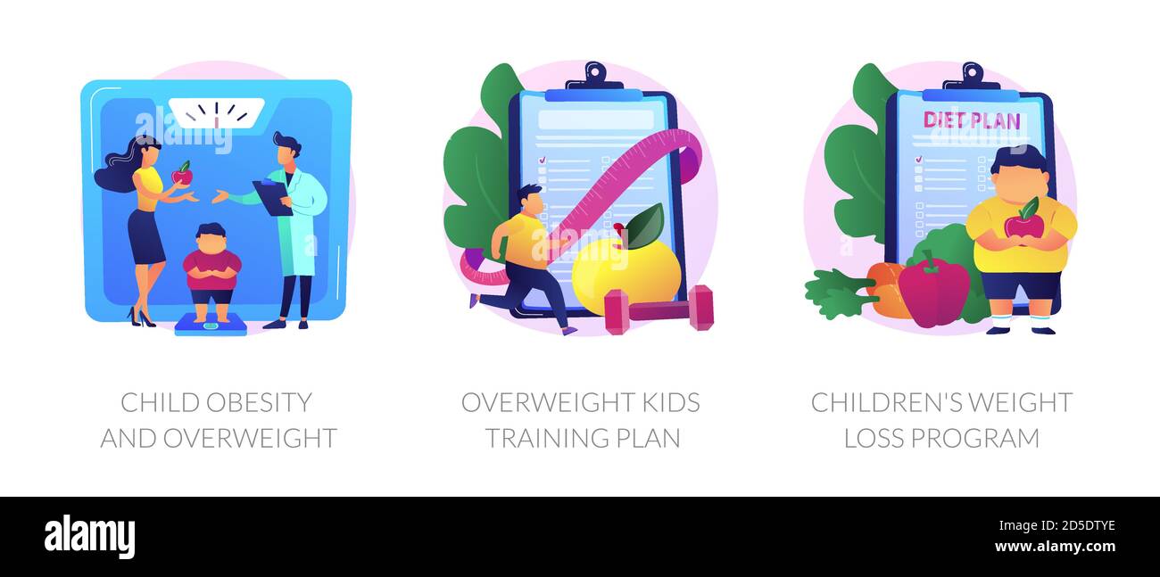 Child overweight treatment vector concept metaphors Stock Vector Image ...