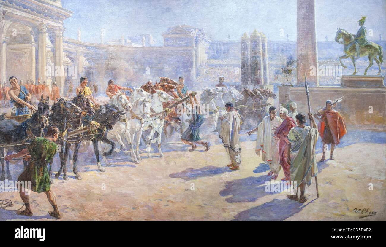 Roman Chariot Race Painting High Resolution Stock Photography and ...