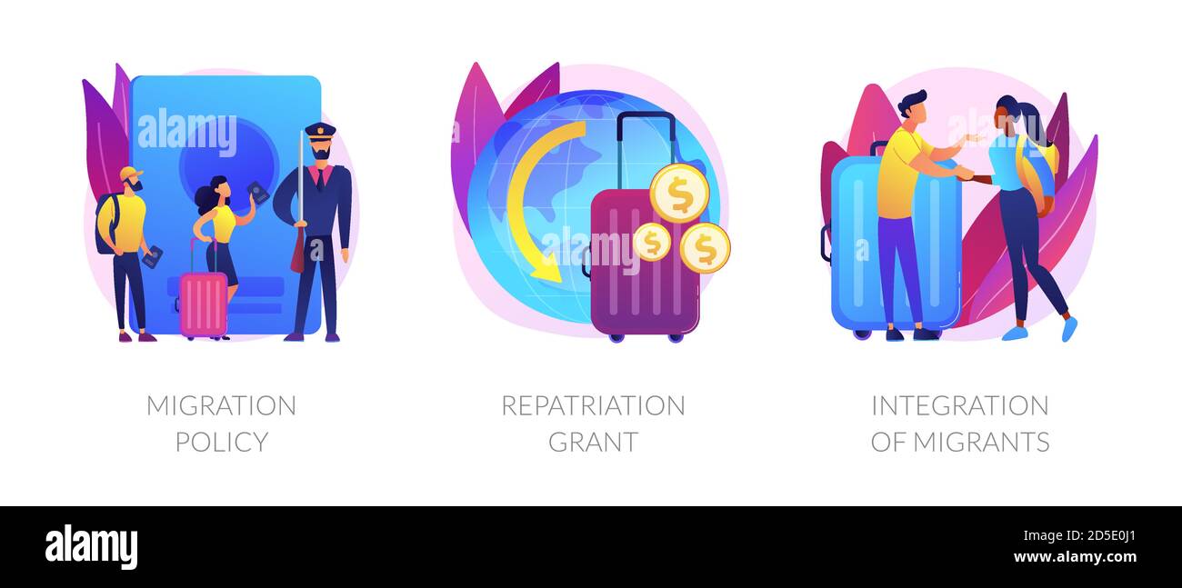 Human legal migration abstract concept vector illustrations Stock ...