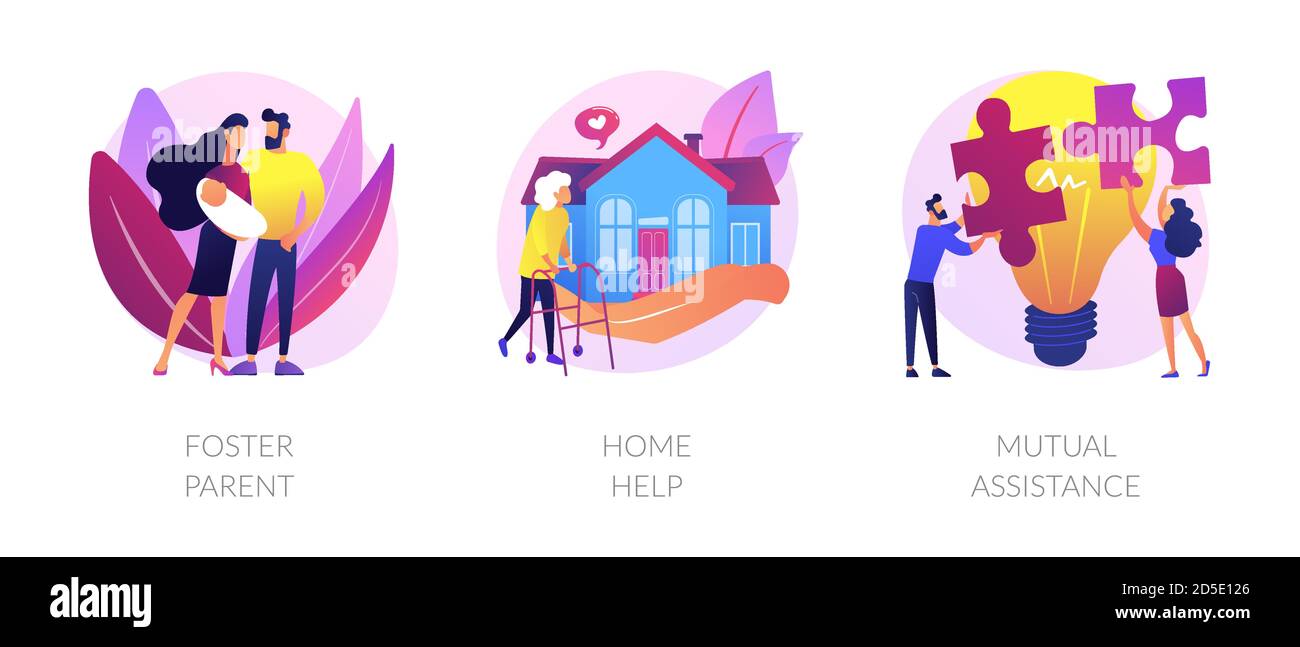 Caregiving and social support services abstract concept vector ...